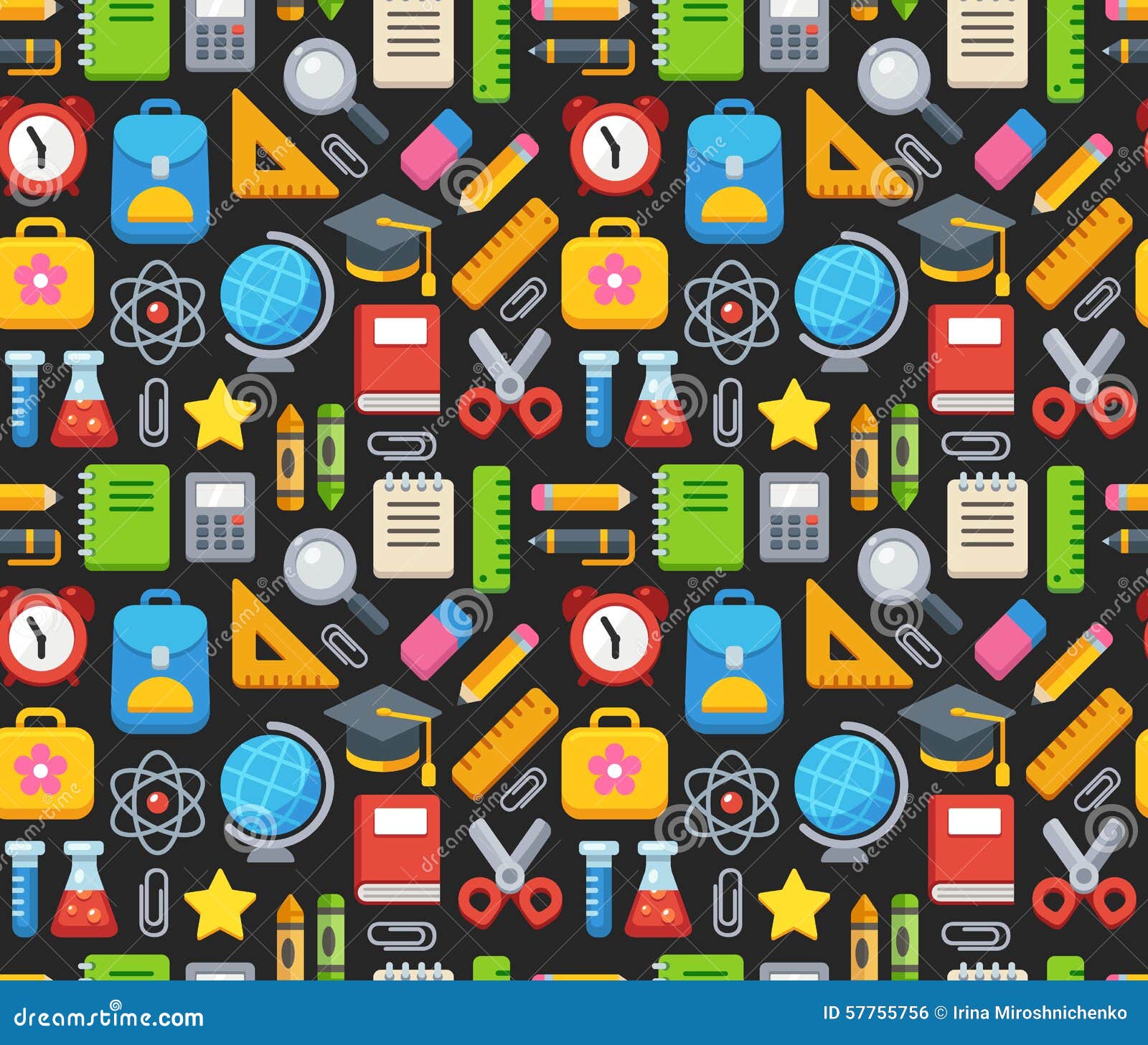 School Pattern Vector Illustration | CartoonDealer.com #57755756