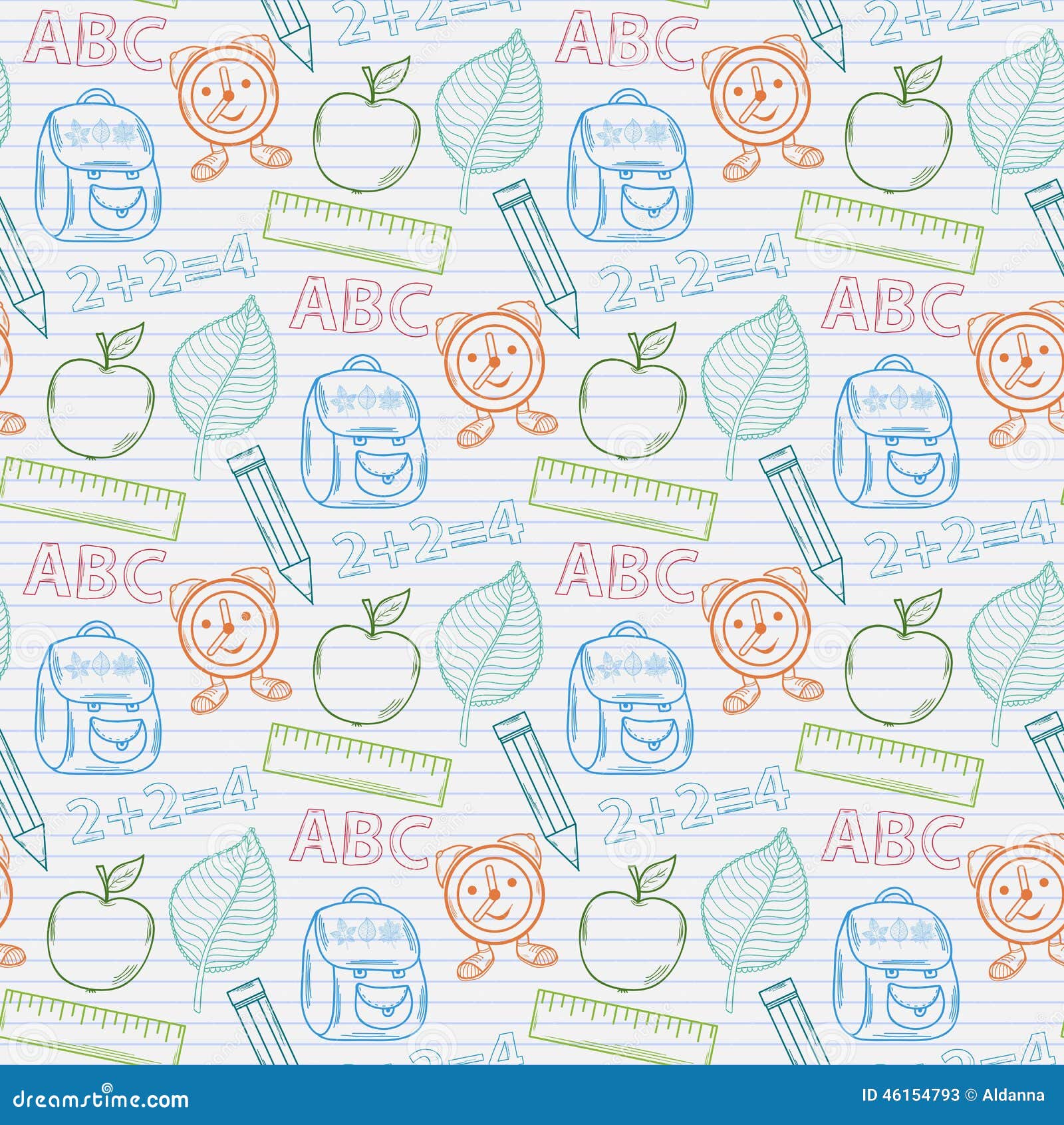 School pattern stock vector. Illustration of pencil, scribble - 46154793