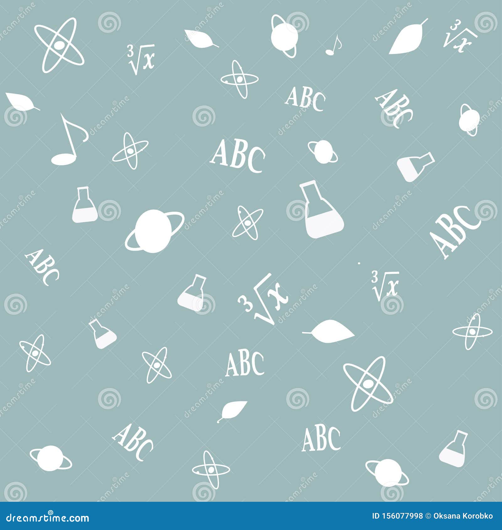 School Pattern. Tiling Textures with Thin Line Icon Set Stock ...