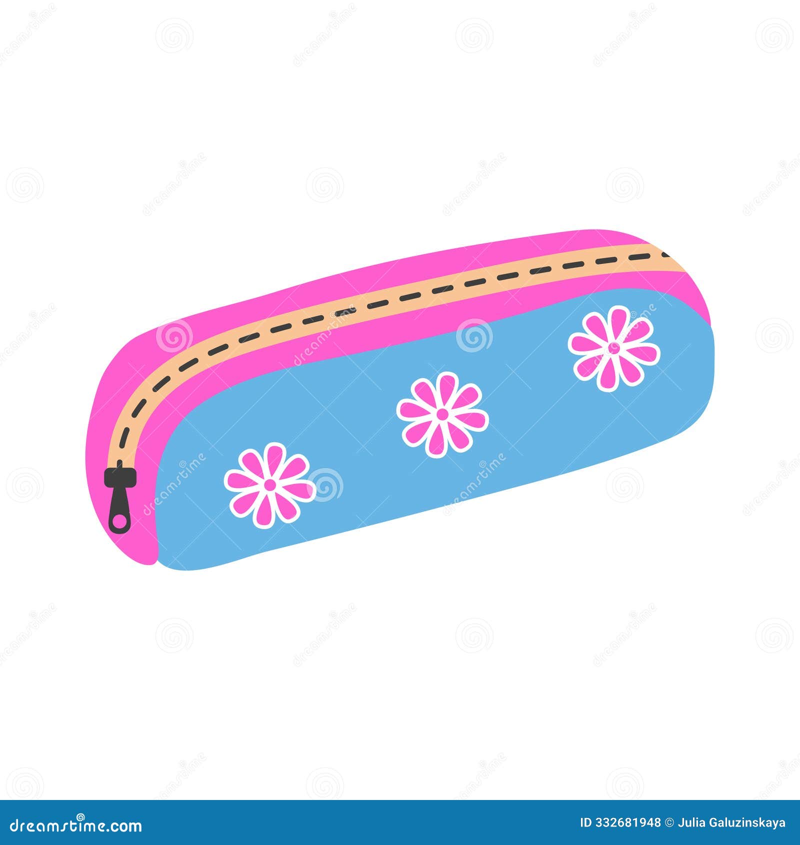 School Pencil Case. Zippered Container for School Stationery Stock ...