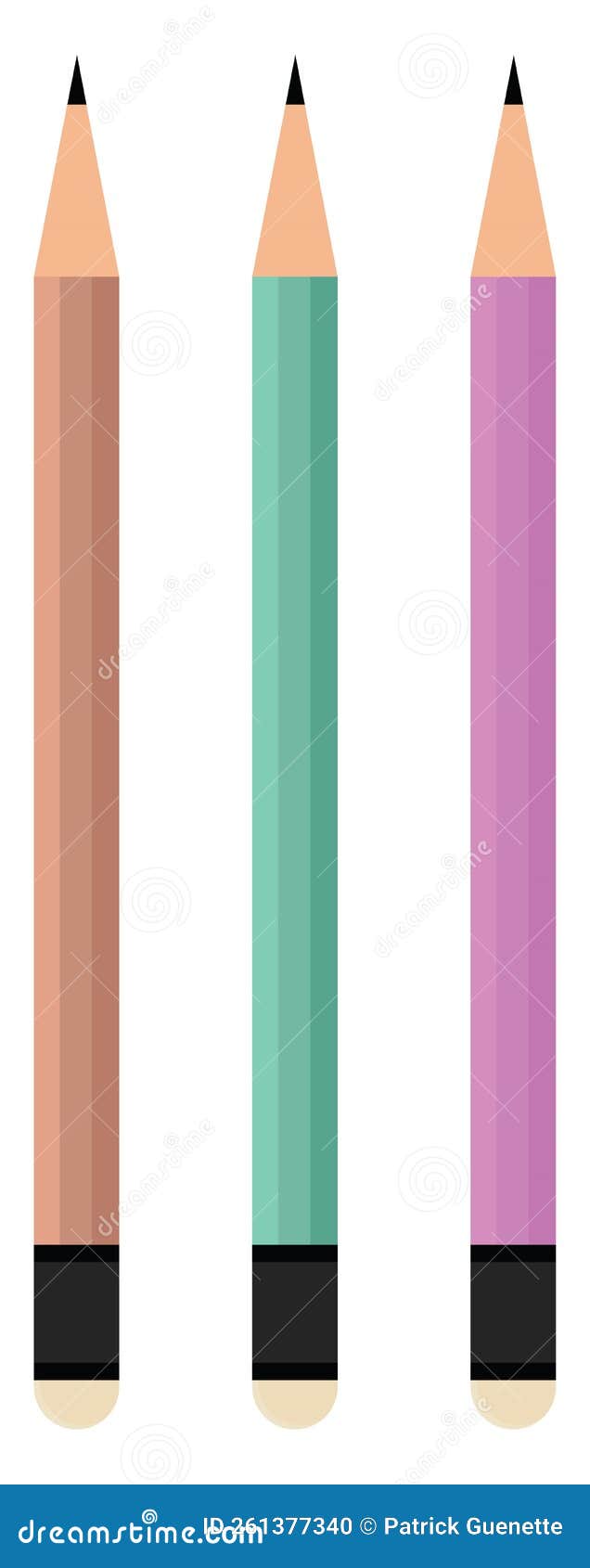 School pencils, icon stock vector. Illustration of object - 261377340