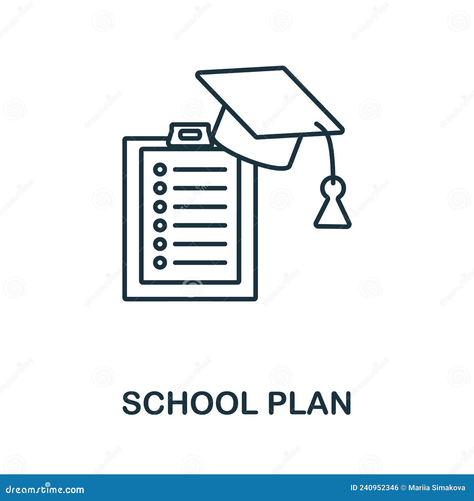 School Plan Schedule Template Memos Set For Children Vector ...