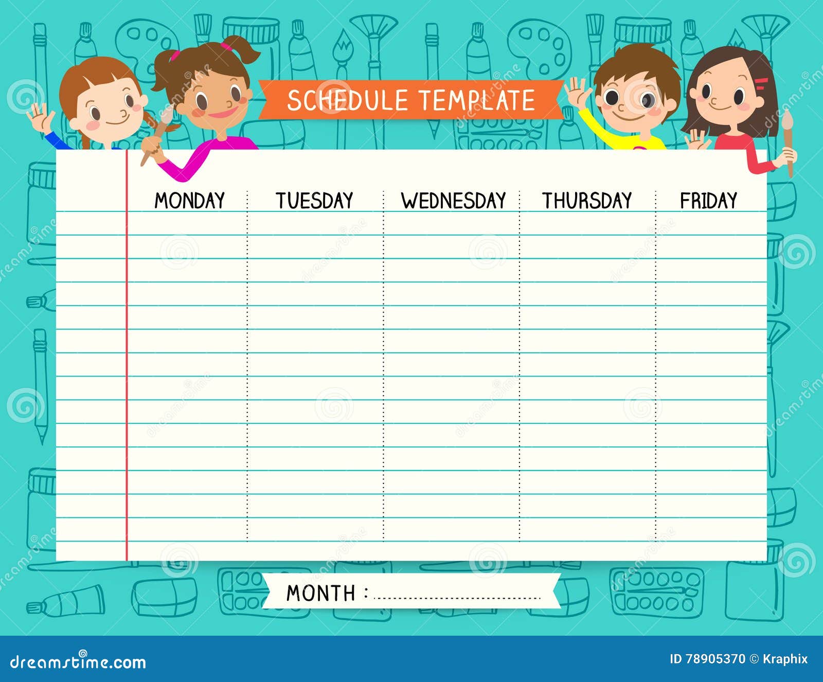 Kids Schedule Template Stock Illustrations – 2,909 Kids Schedule ...