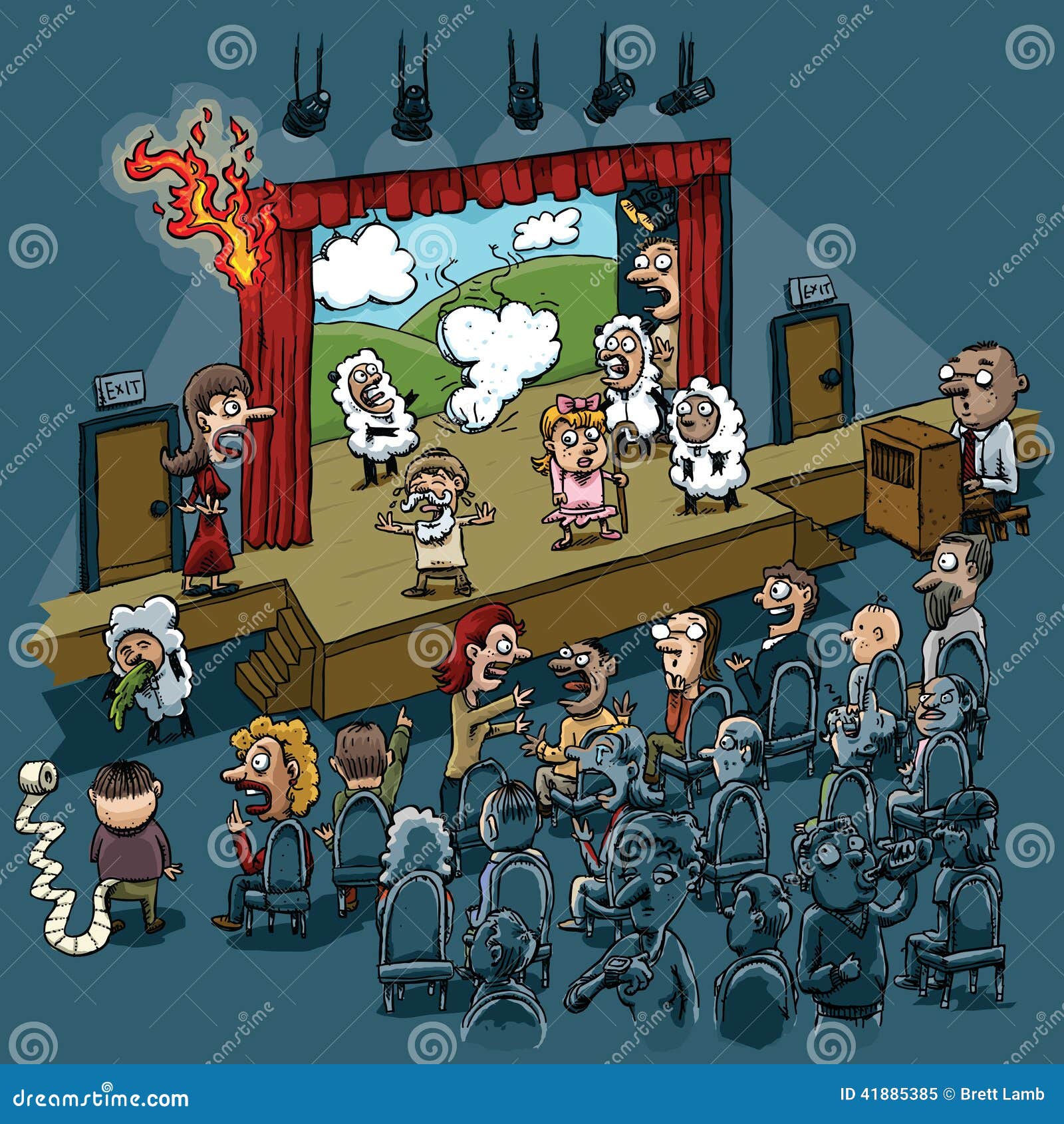 School Play Disaster stock illustration. Illustration of paper - 41885385