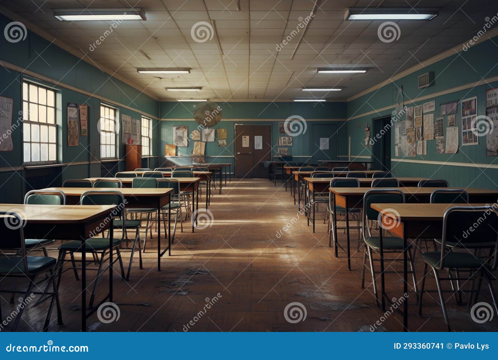 A School in a Poor Country. the Schoolroom is Empty Stock Illustration ...