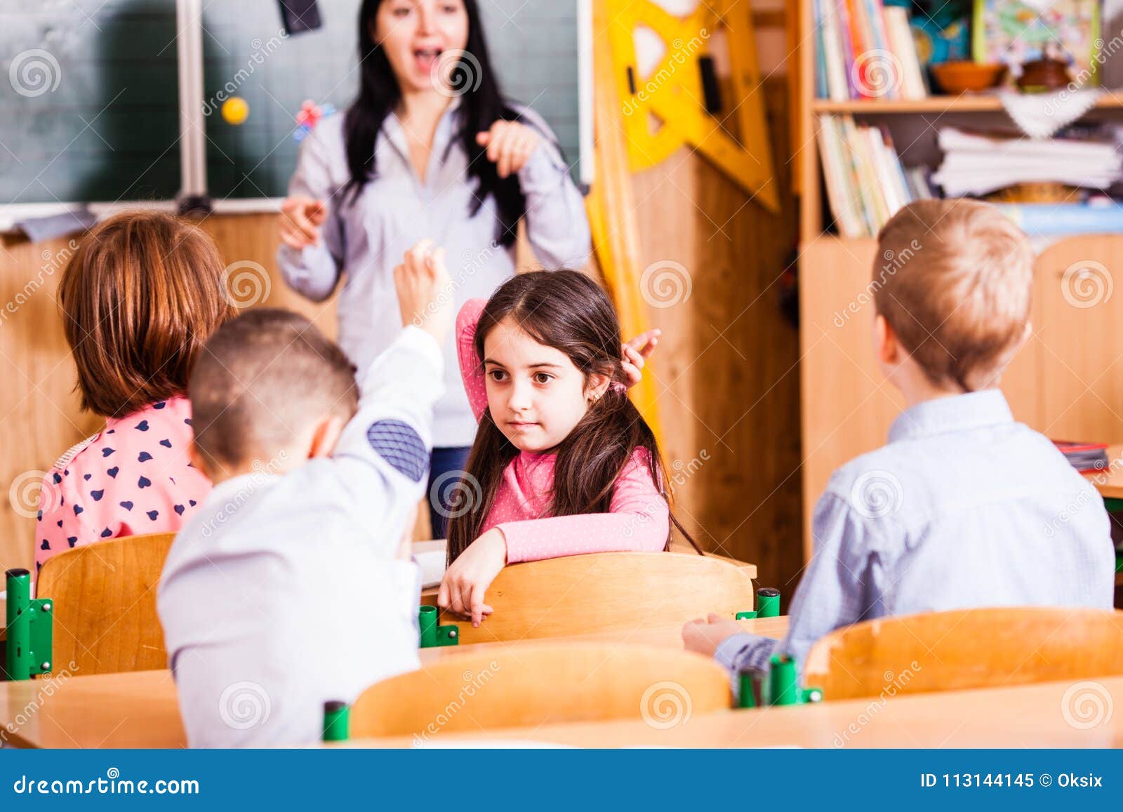 School portrait indoor stock image. Image of education - 113144145