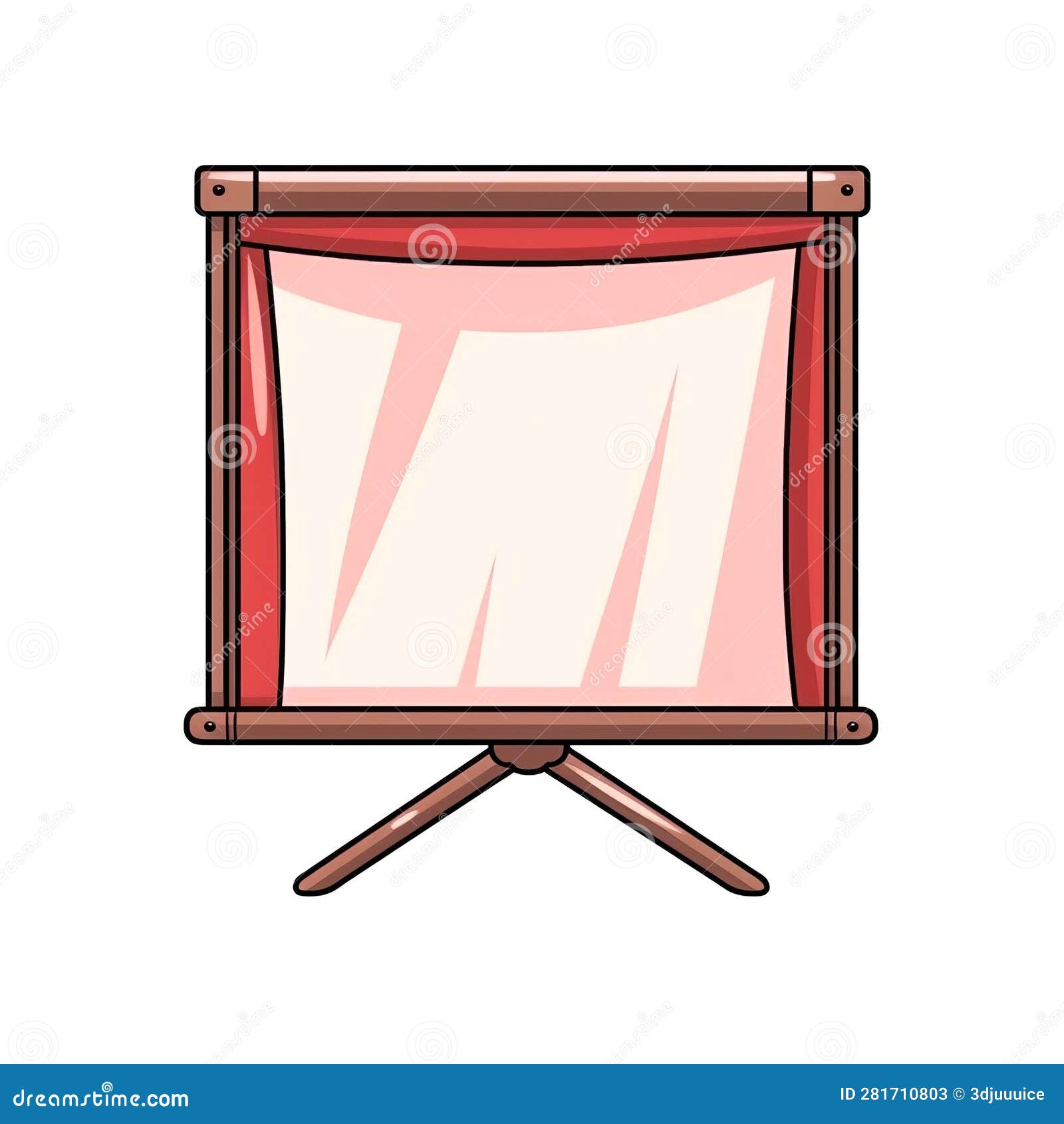 School Projection Screen Education Tool Cartoon Square Illustration ...
