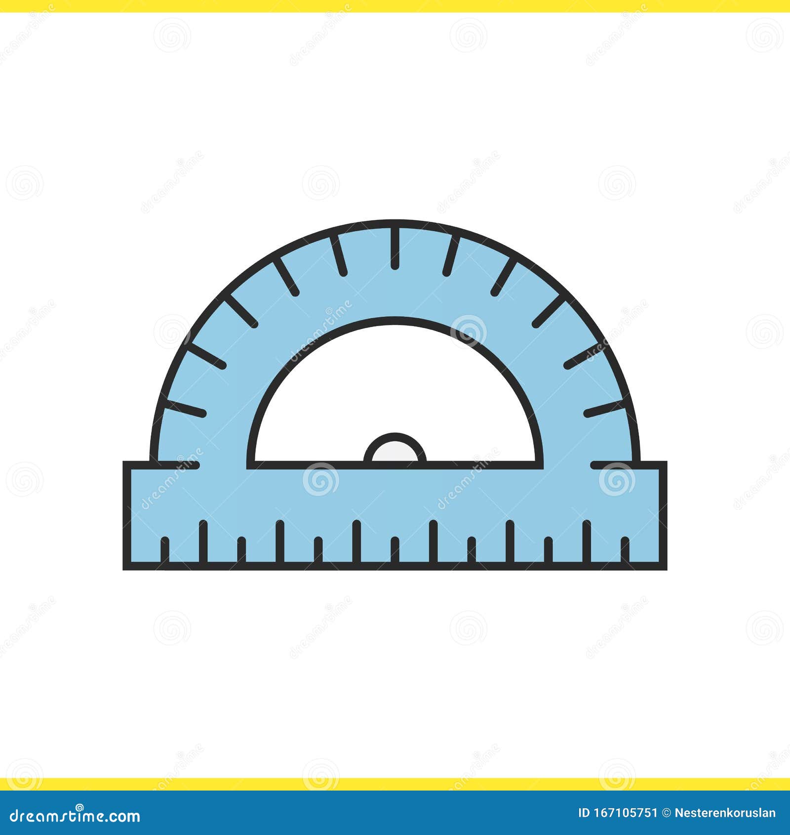 Protractor color icon stock vector. Illustration of measurement - 167105751