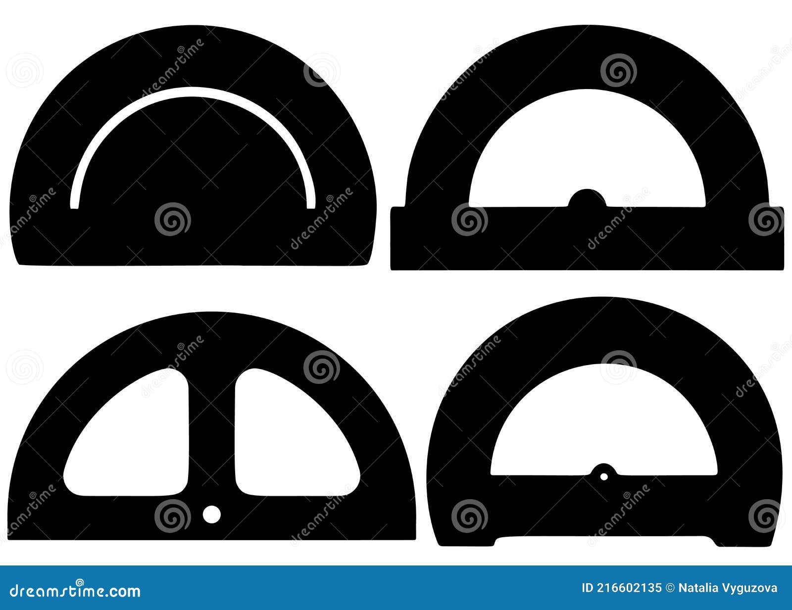 School Protractors in a Set. Rulers for Study Stock Vector ...
