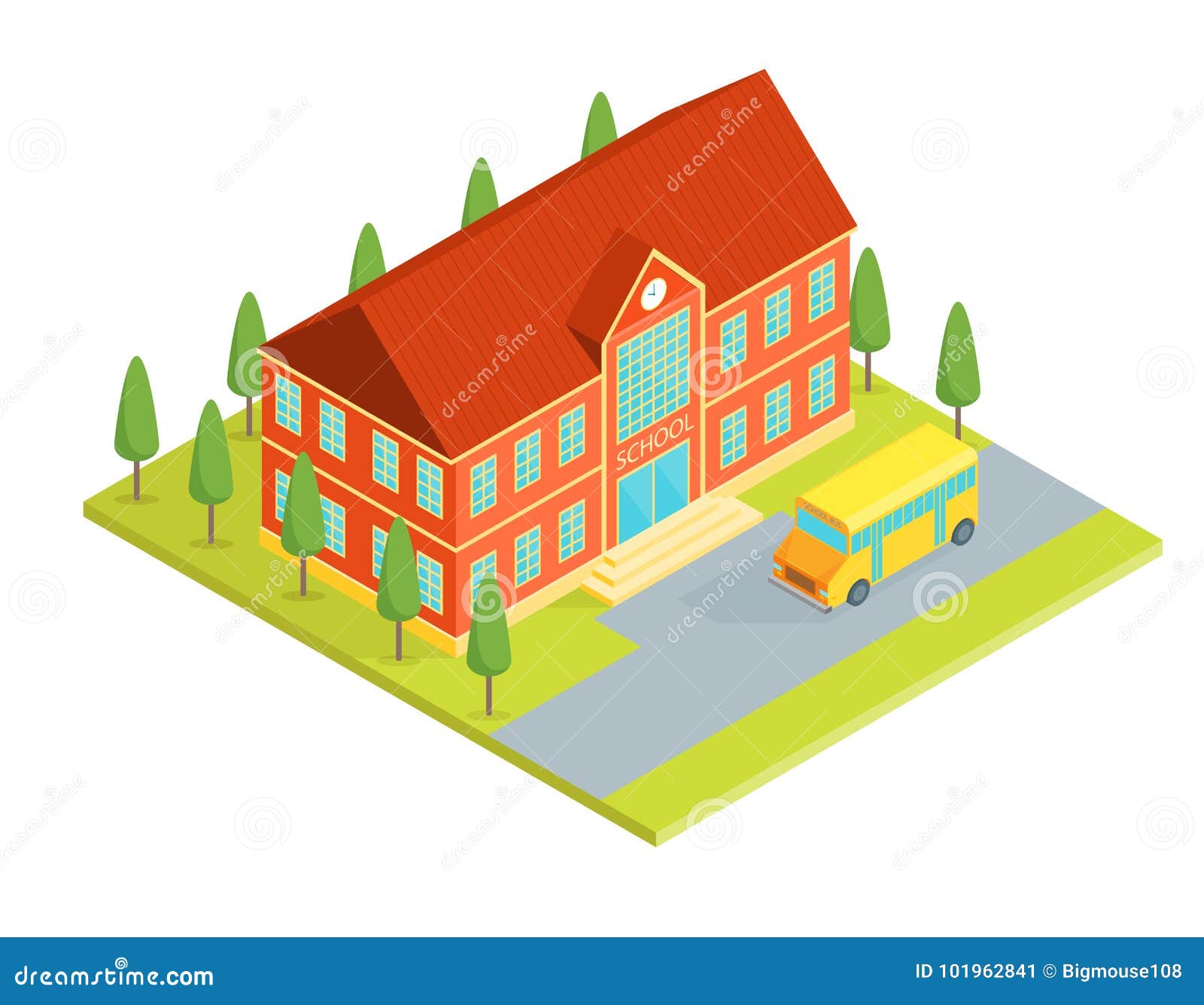 Isometric School Building Set Cartoon Vector | CartoonDealer.com #227808531 Isometric School Building Set Cartoon Vector | CartoonDealer.com #227808531
