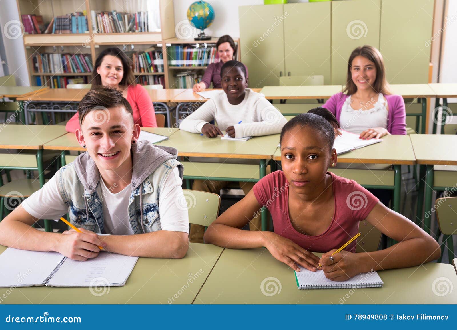 School Pupils at the Lesson in the School Stock Photo - Image of ...