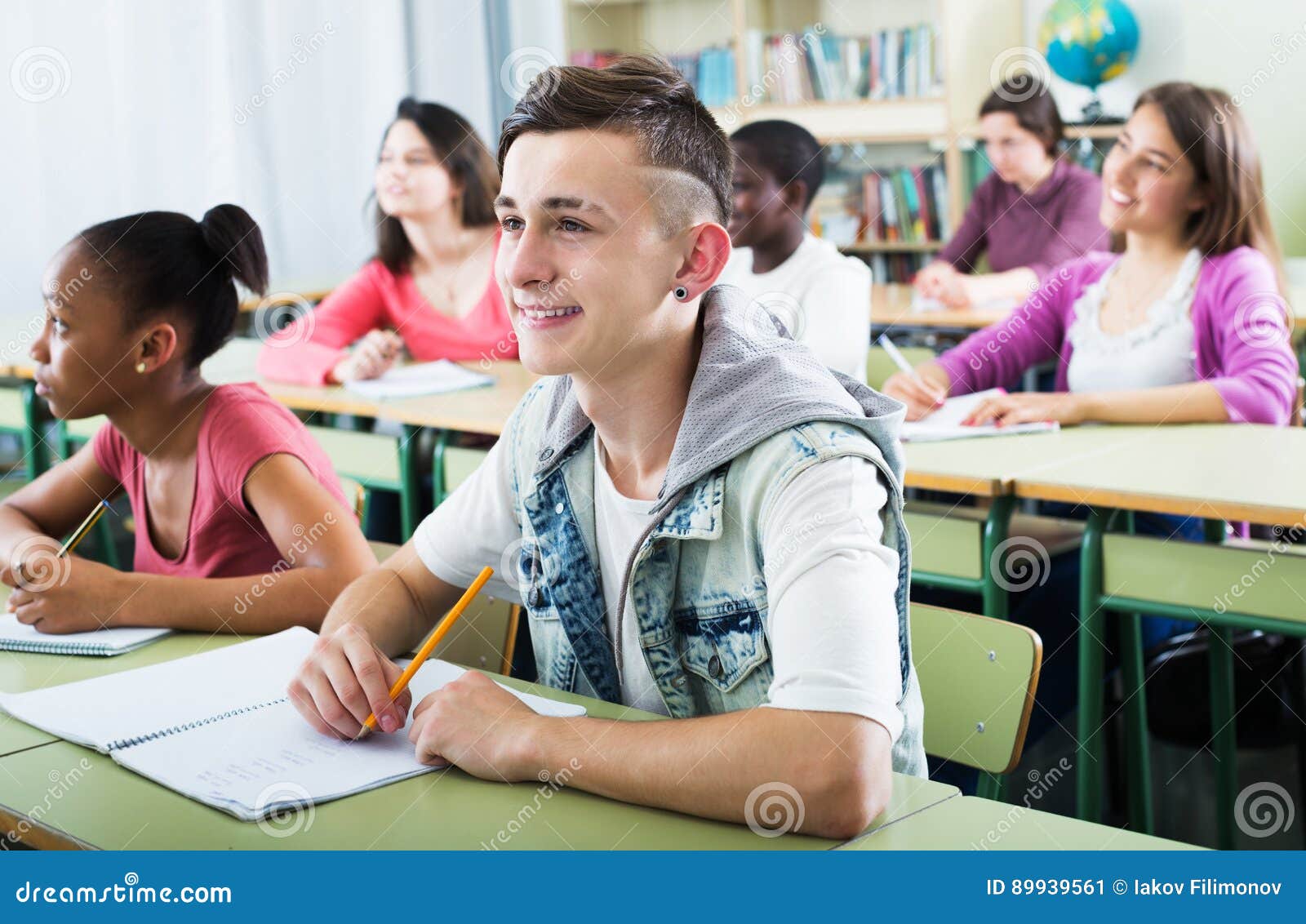 School Pupils Taking a Lesson Stock Image - Image of caucasian ...