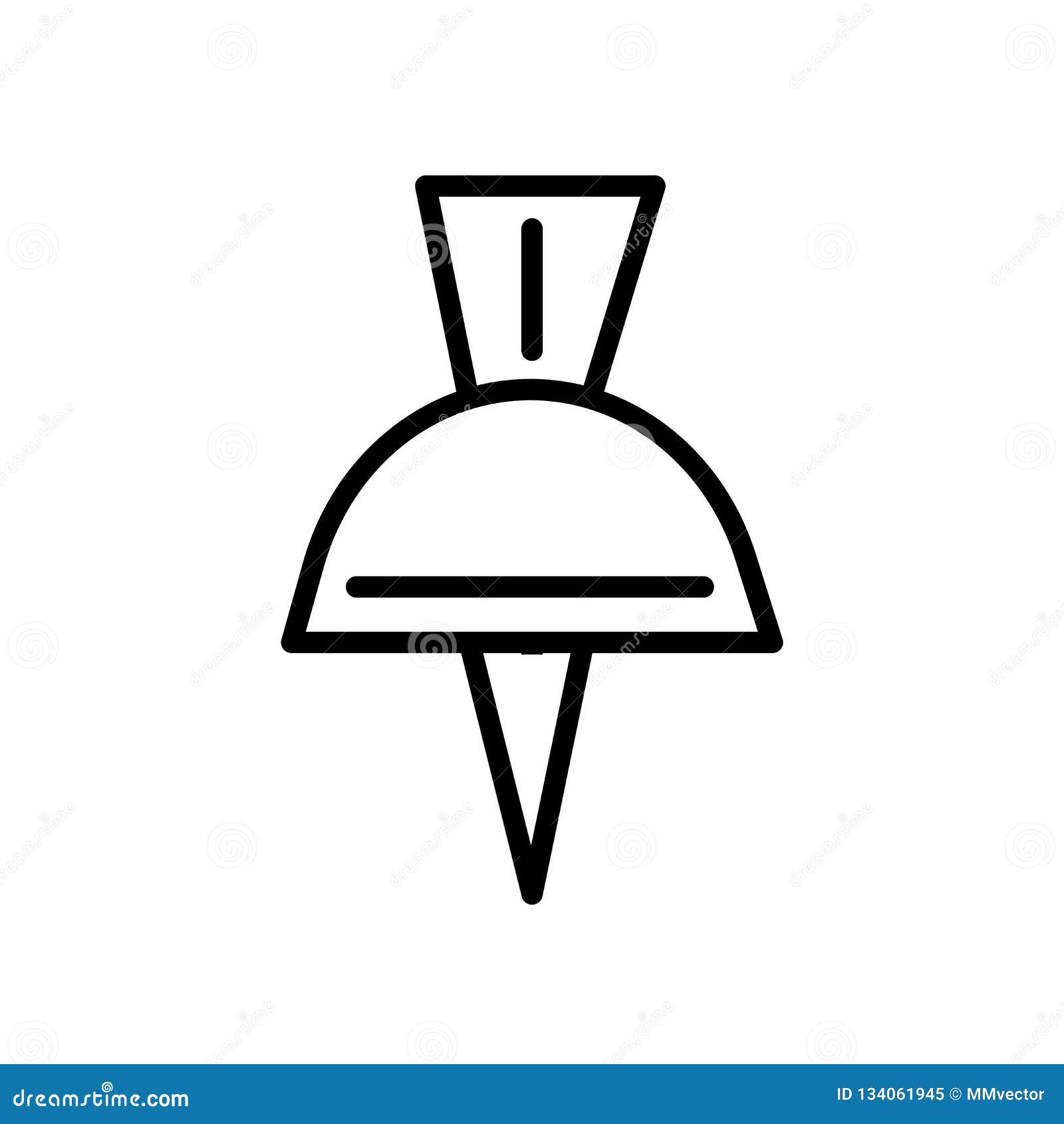 School Push Pin Icon Vector Isolated on White Background, School Push ...