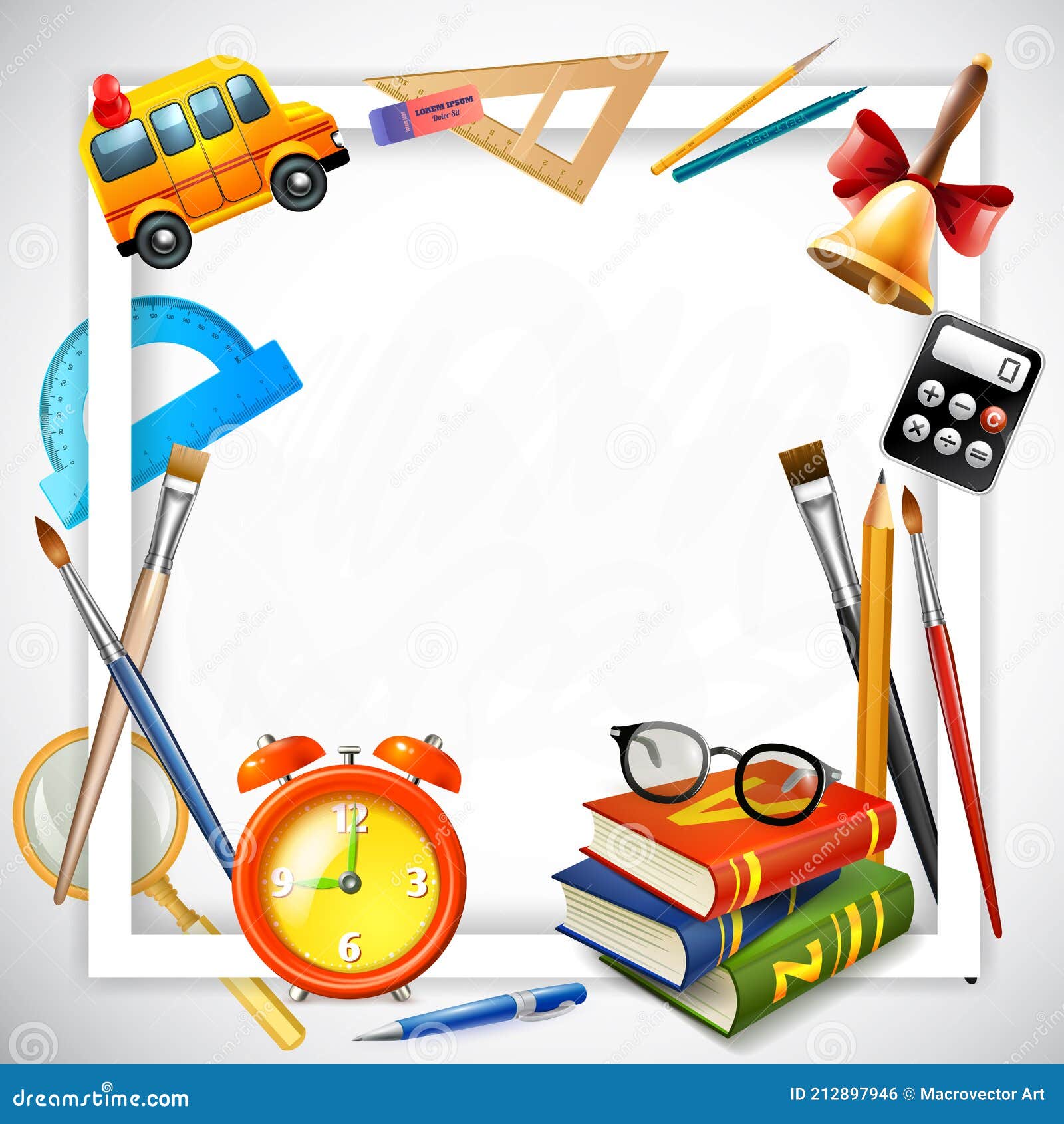 School Realistic Frame stock vector. Illustration of lesson - 212897946