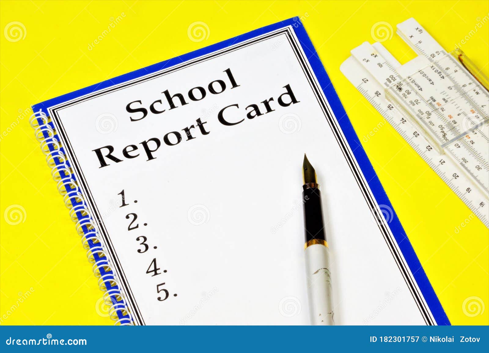 School Report Card for Information. Stock Image - Image of periods ...