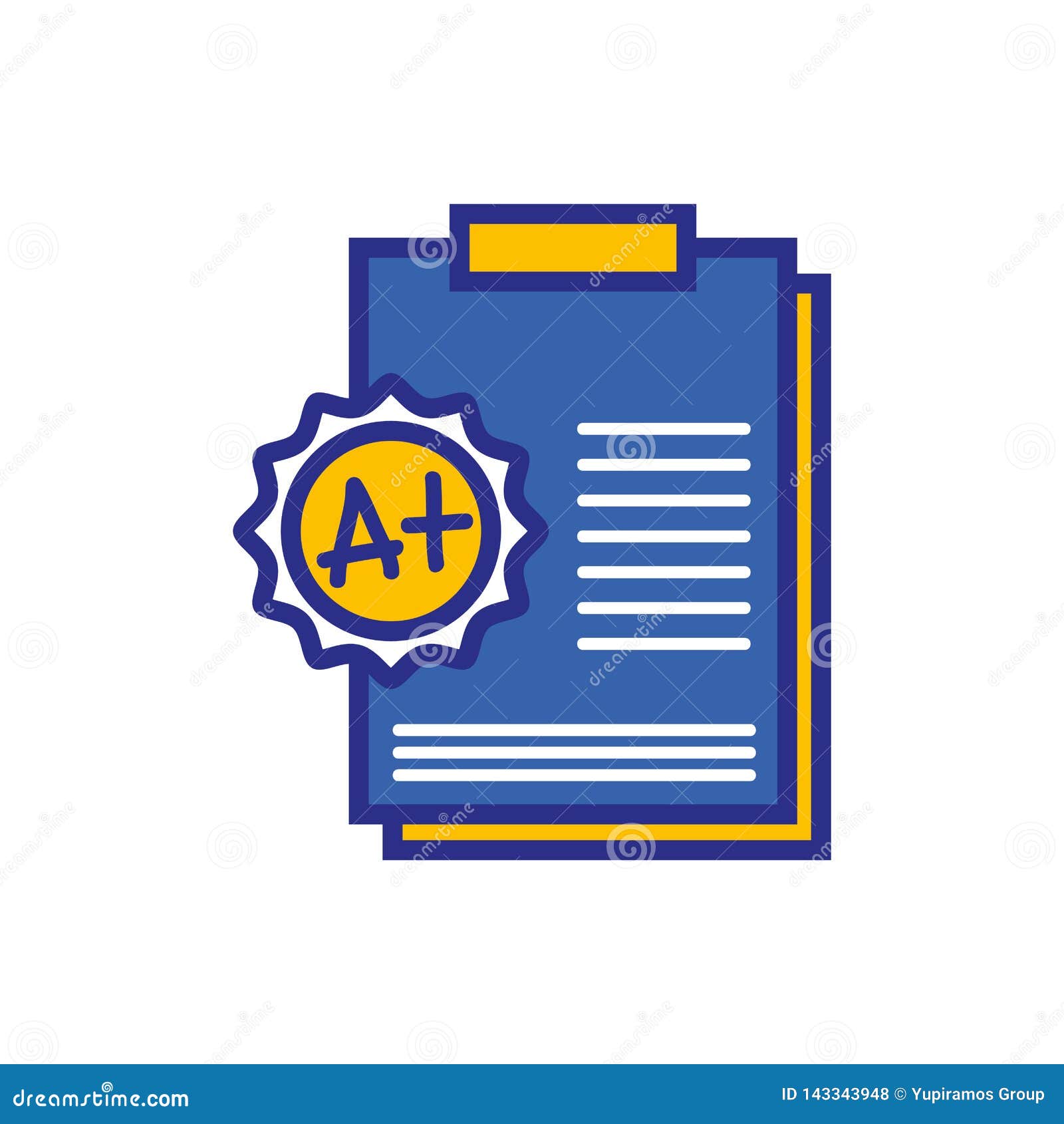 School Report Education with a Plus Result Stock Vector - Illustration ...