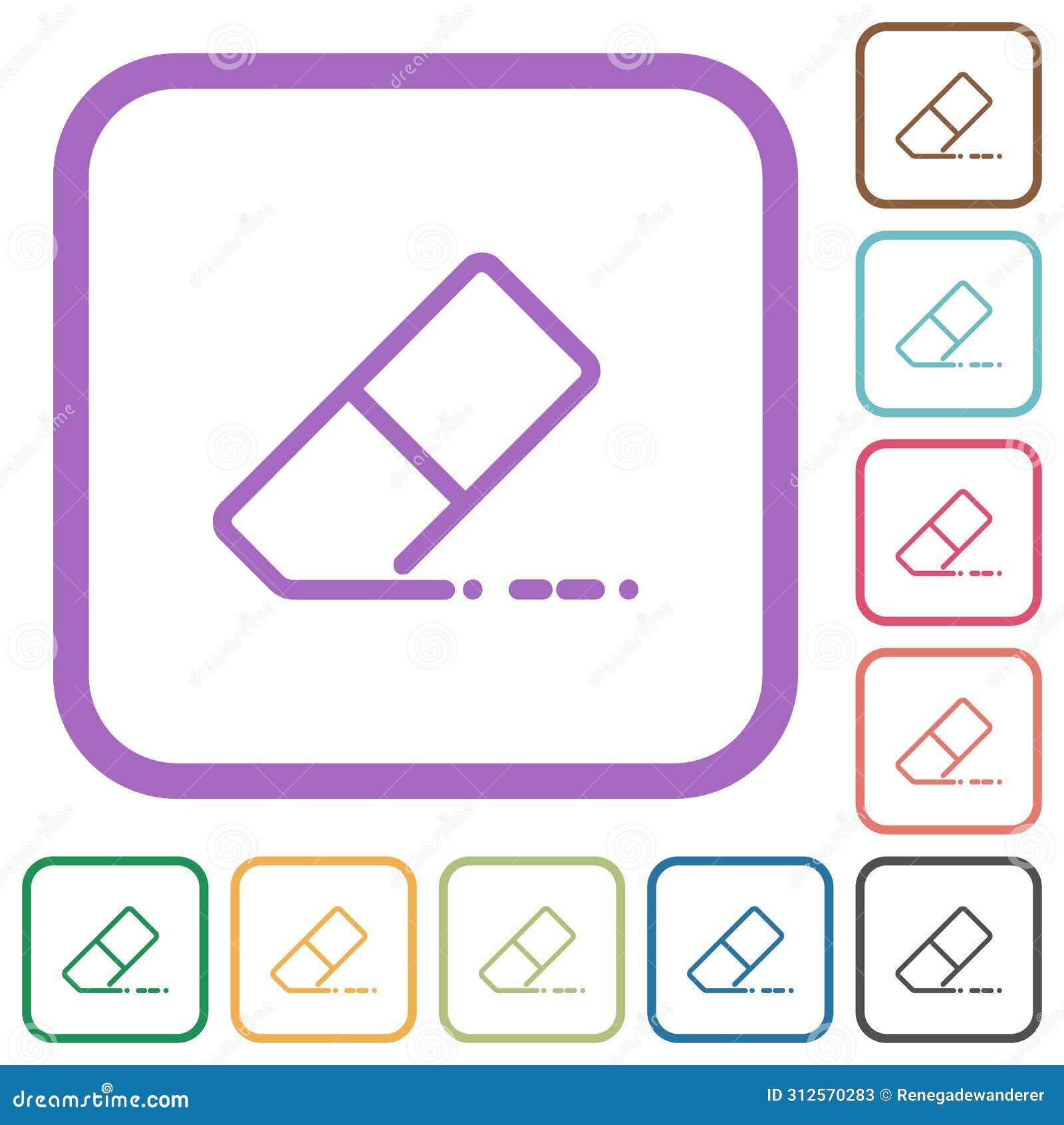 School Rubber Outline Simple Icons Stock Vector - Illustration of ...