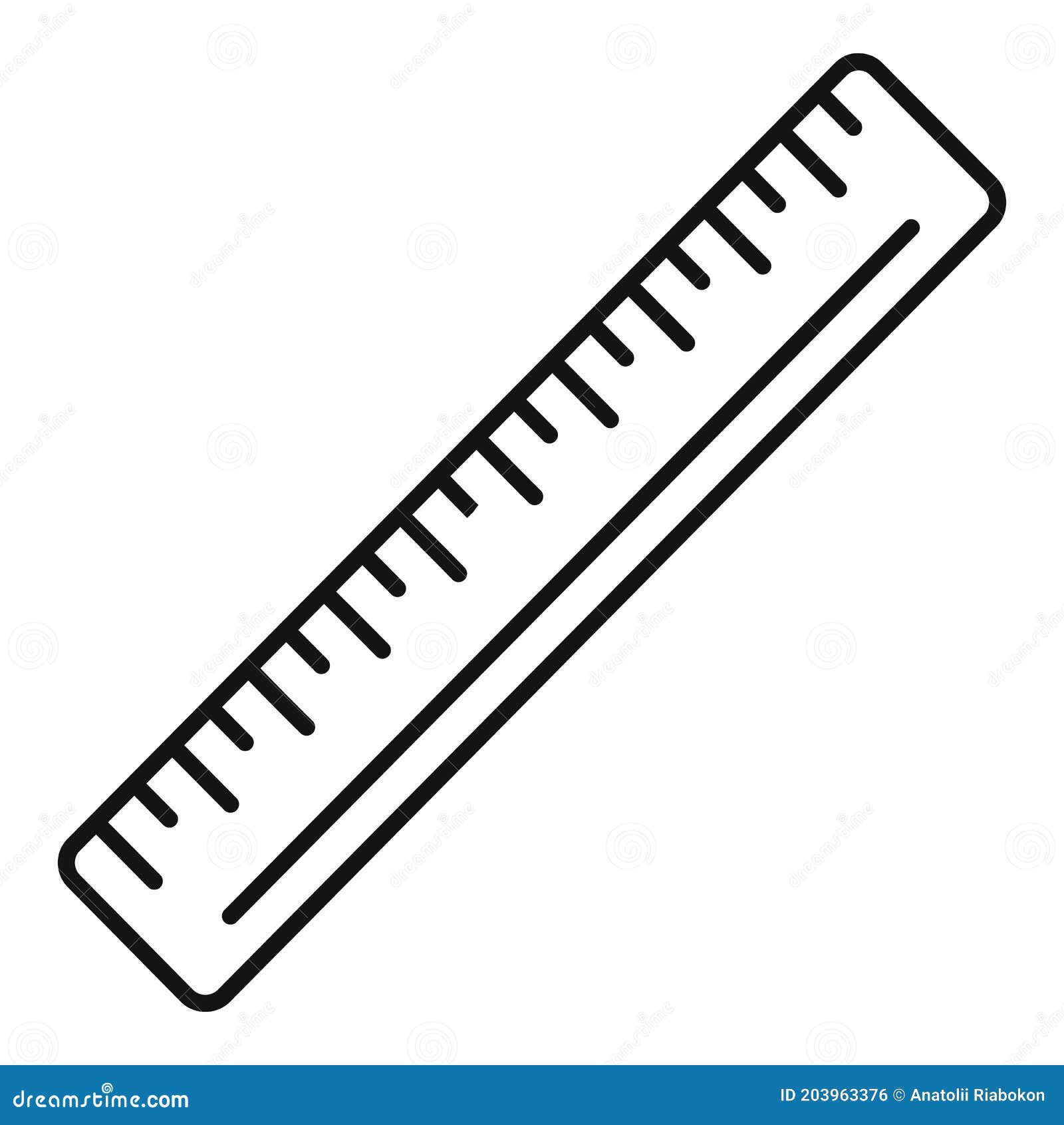 School Ruler Icon, Outline Style Stock Vector - Illustration of object ...
