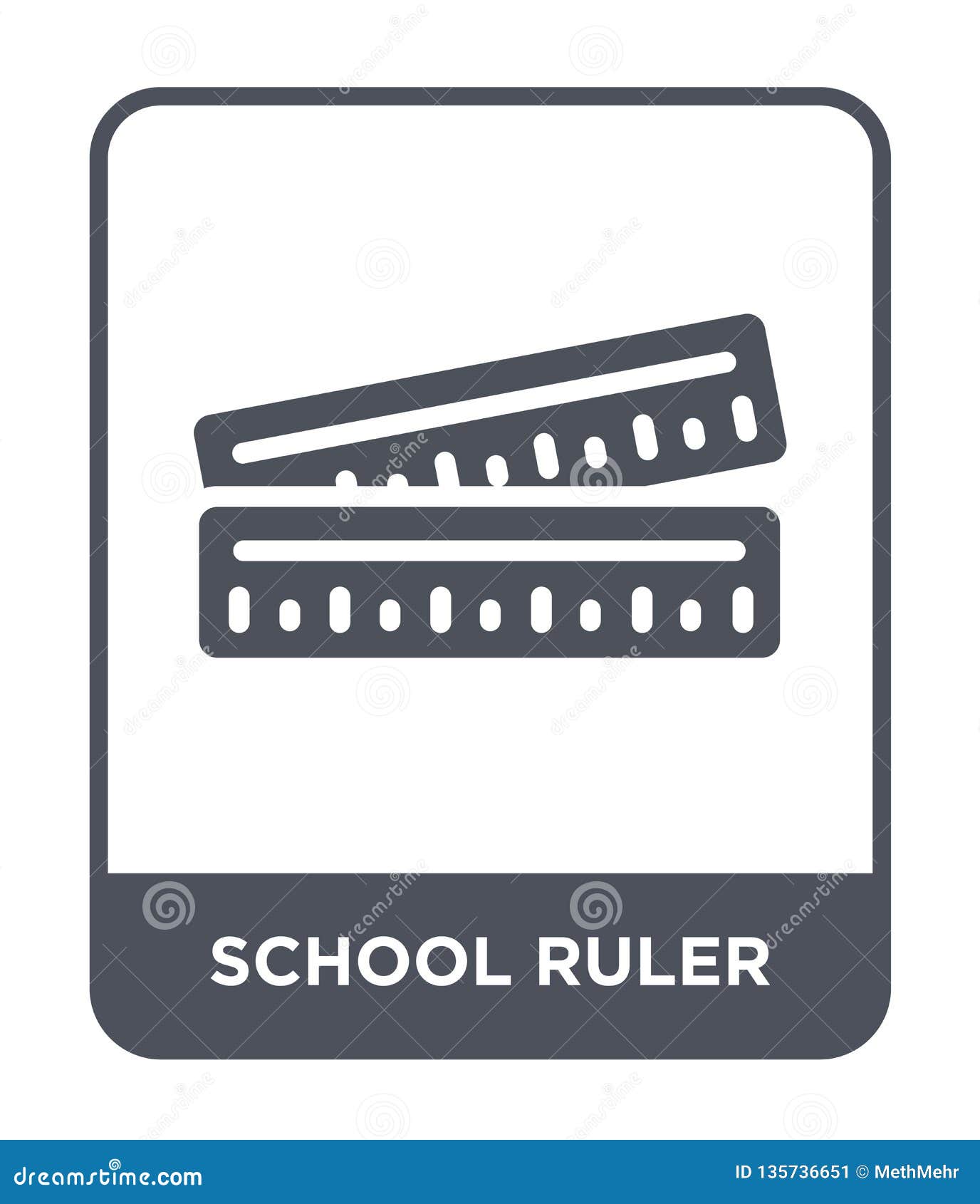 School Ruler Icon in Trendy Design Style. School Ruler Icon Isolated on ...