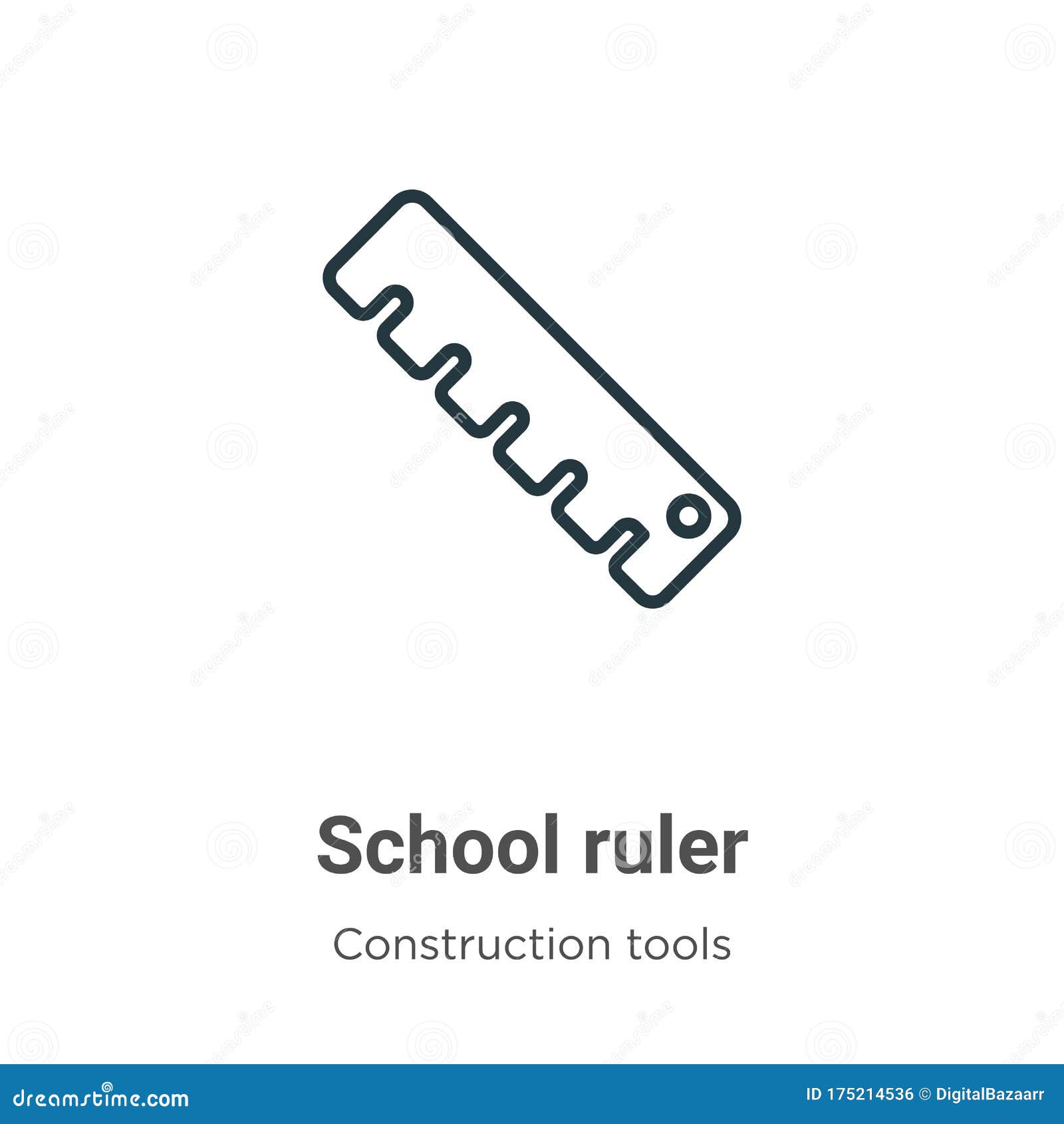 School Ruler Outline Vector Icon. Thin Line Black School Ruler Icon ...