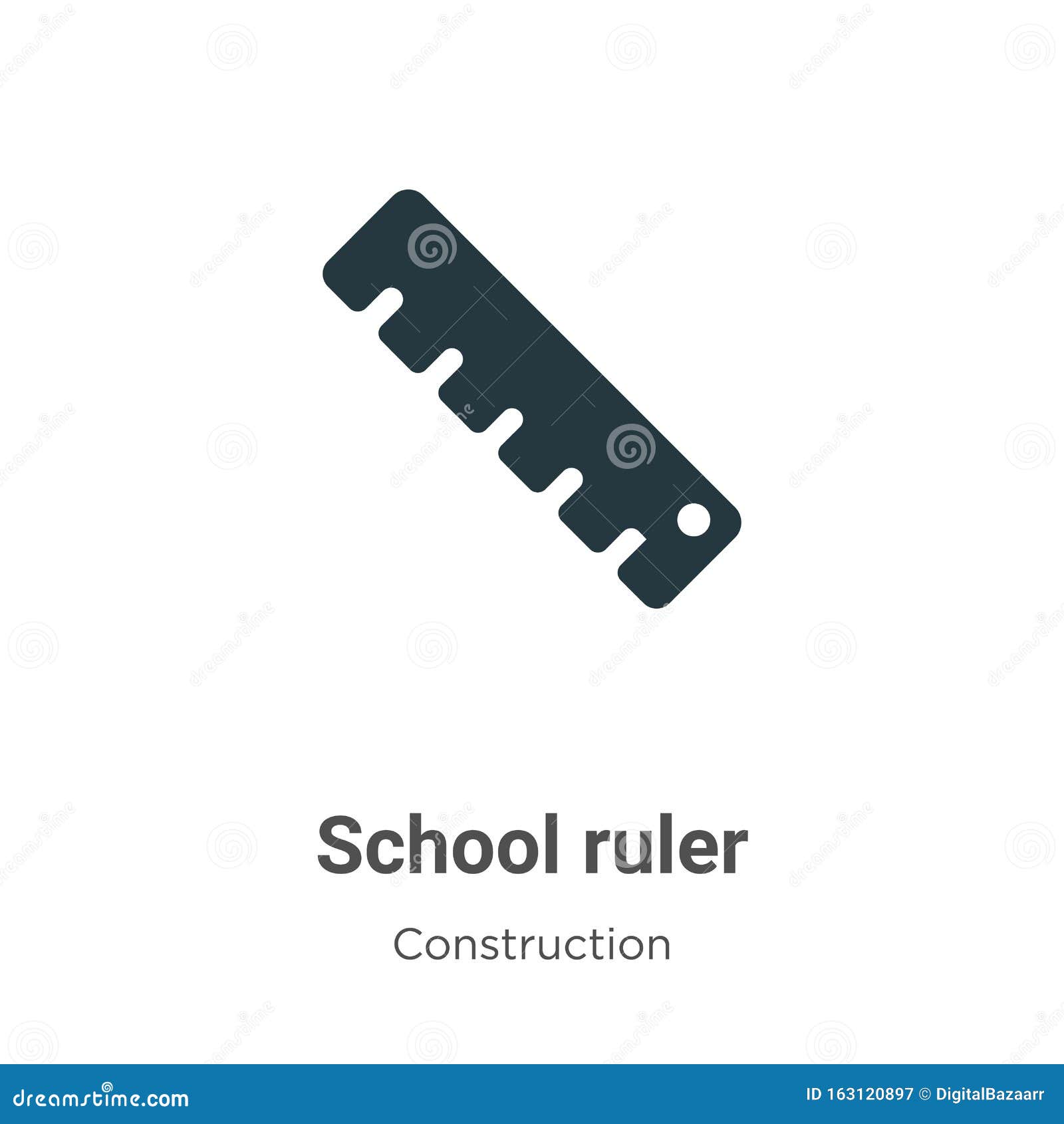 School Ruler Vector Icon on White Background. Flat Vector School Ruler ...