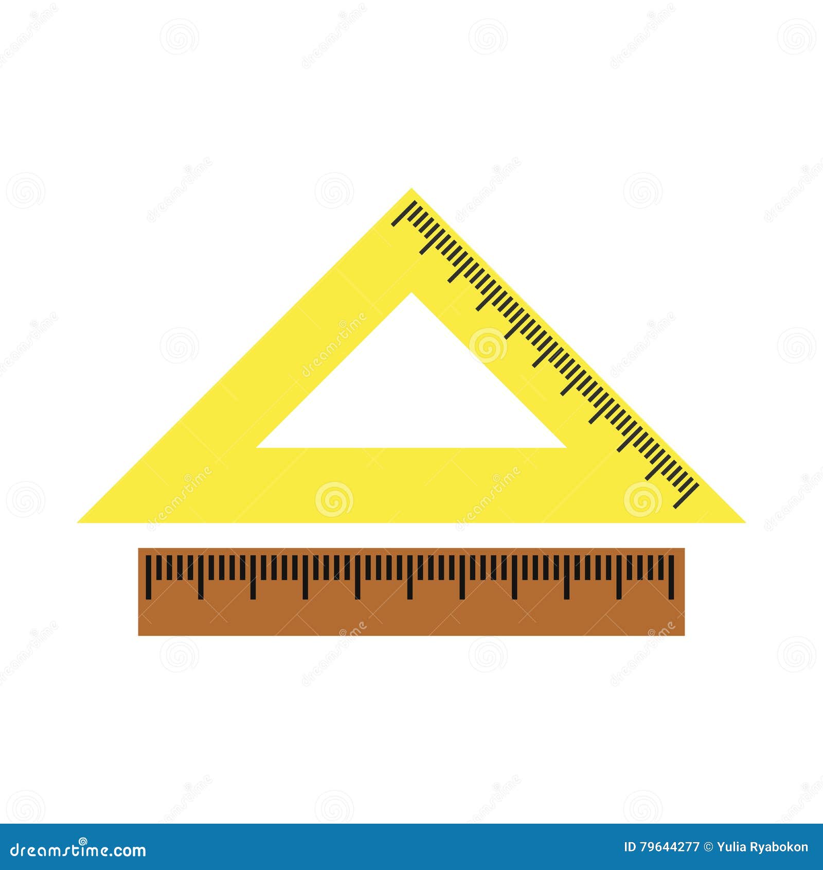 School Rulers Vector. Realistic Classic Wooden Metric Imperial Ruler ...