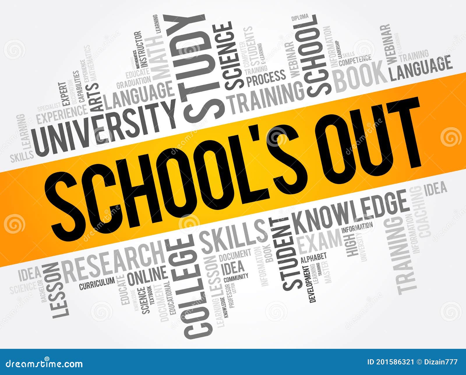 School S Out Word Cloud Collage Stock Illustration - Illustration of ...