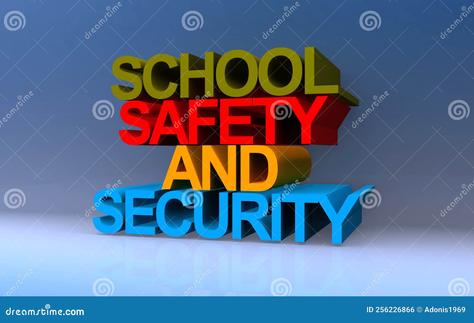 School Safety and Security on Blue Stock Illustration - Illustration of ...