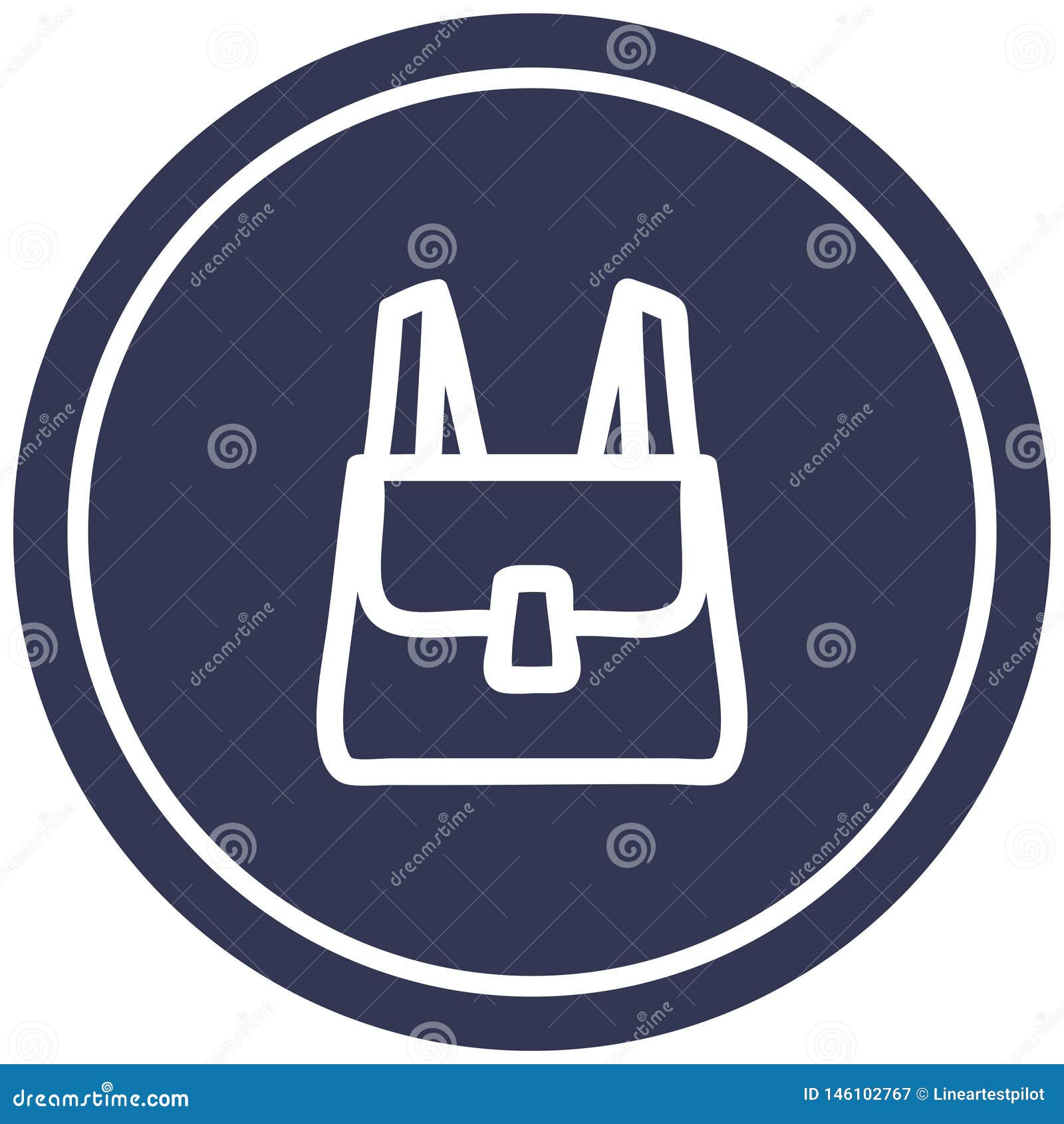 School Satchel Circular Icon Symbol Stock Vector - Illustration of sign ...