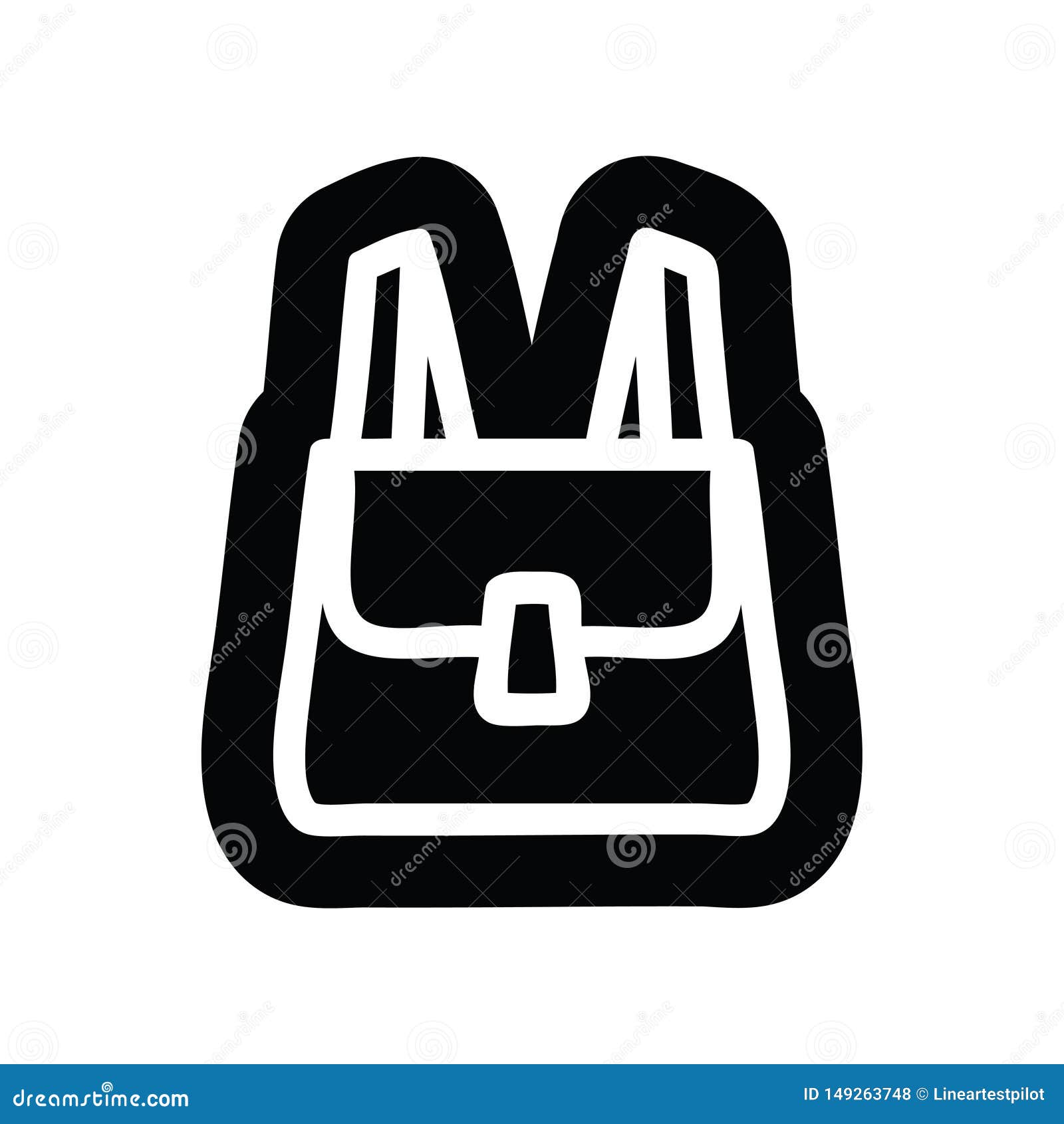 School satchel icon stock vector. Illustration of sign - 149263748