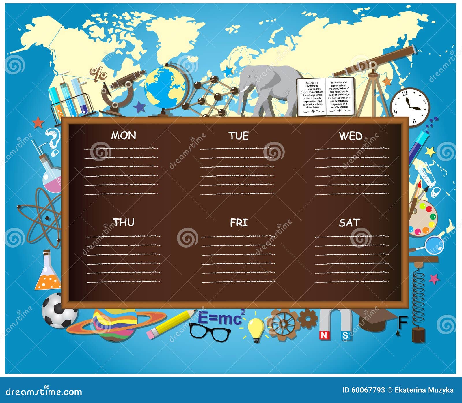 School Schedule. Timetable For Schoolboys. Empty Template. Weekly ...