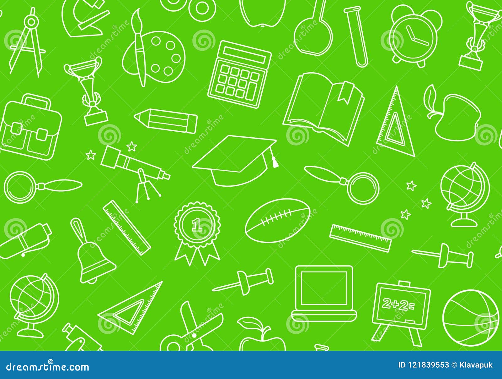 School seamless background stock vector. Illustration of magnifier ...