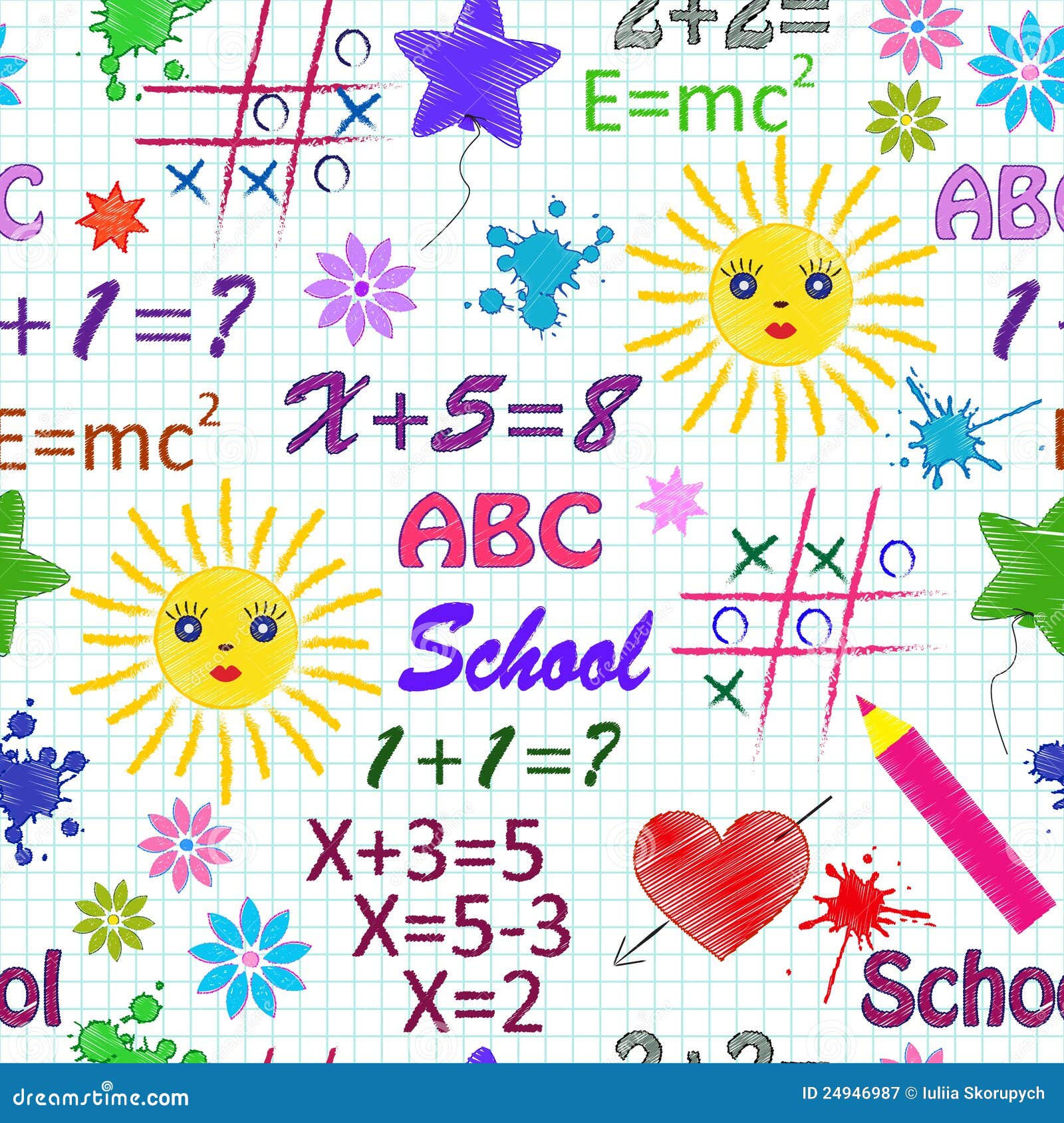 Kids Writing Notebook Pattern Stock Illustrations – 285 Kids Writing ...