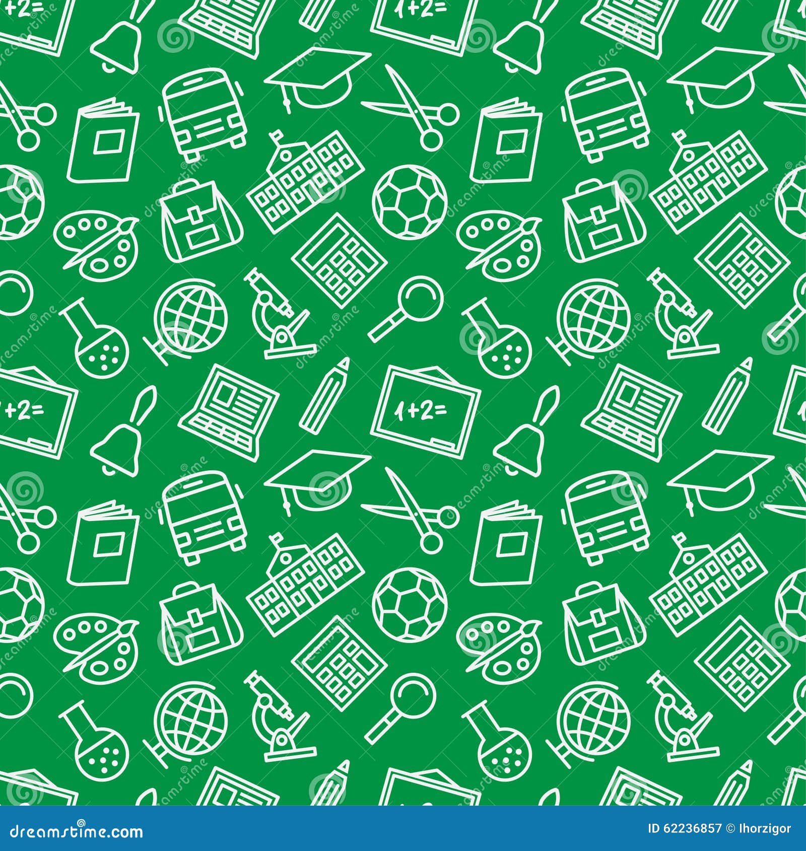 School Seamless Pattern stock vector. Illustration of globe - 62236857
