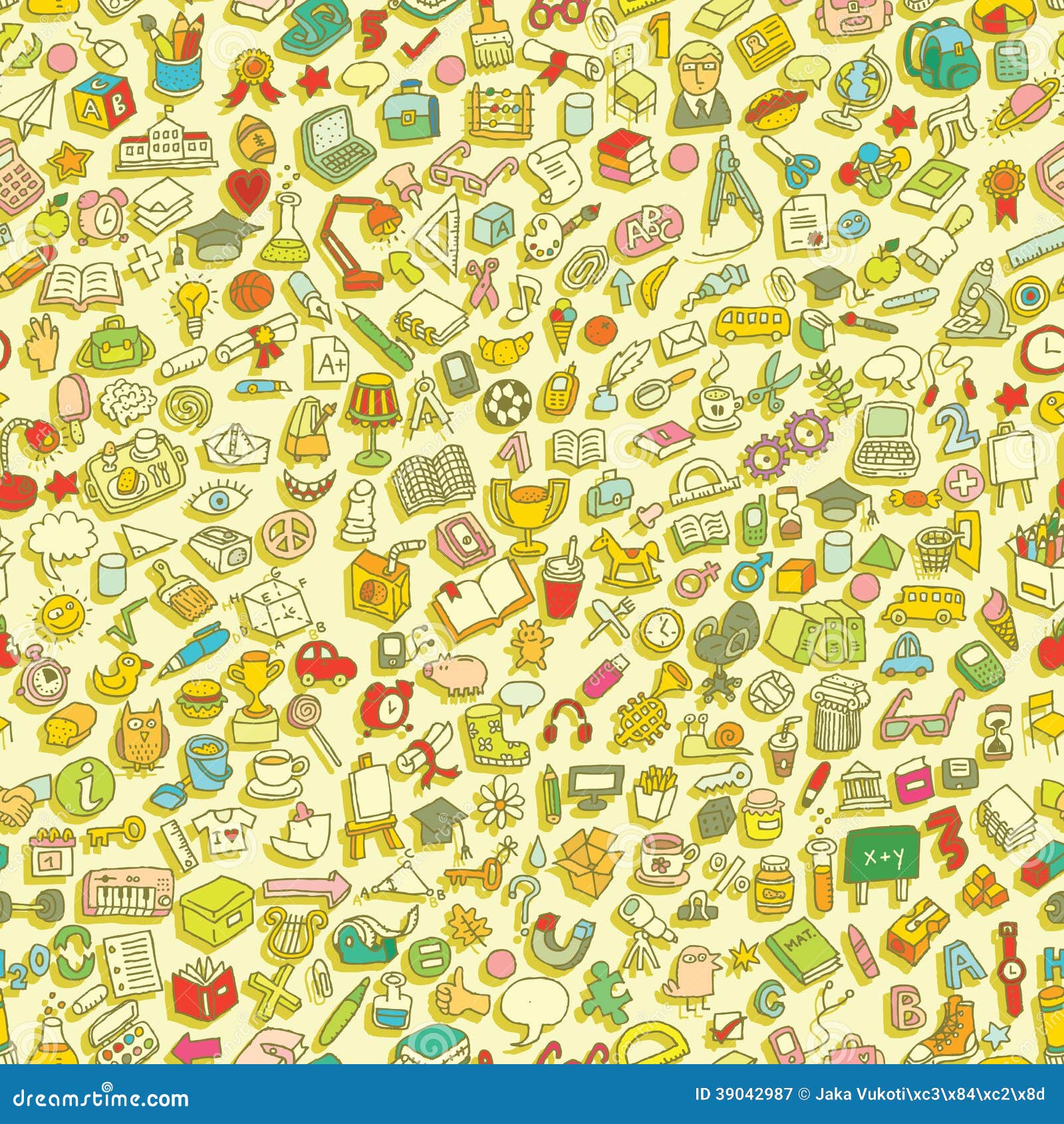 School seamless pattern stock vector. Illustration of book - 39042987