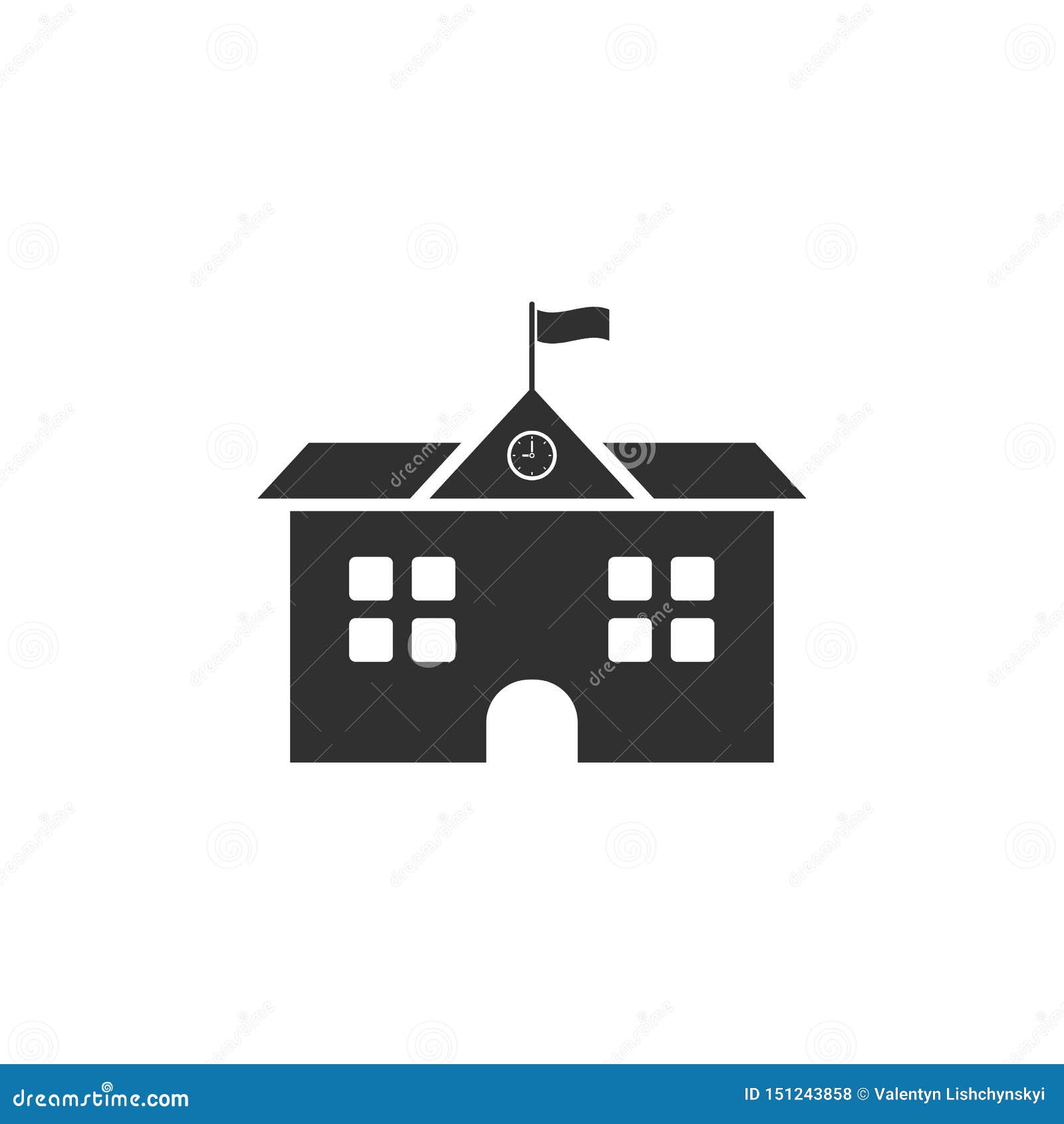 Academy Building Symbol Icon Set Design Cartoon Vector | CartoonDealer ...