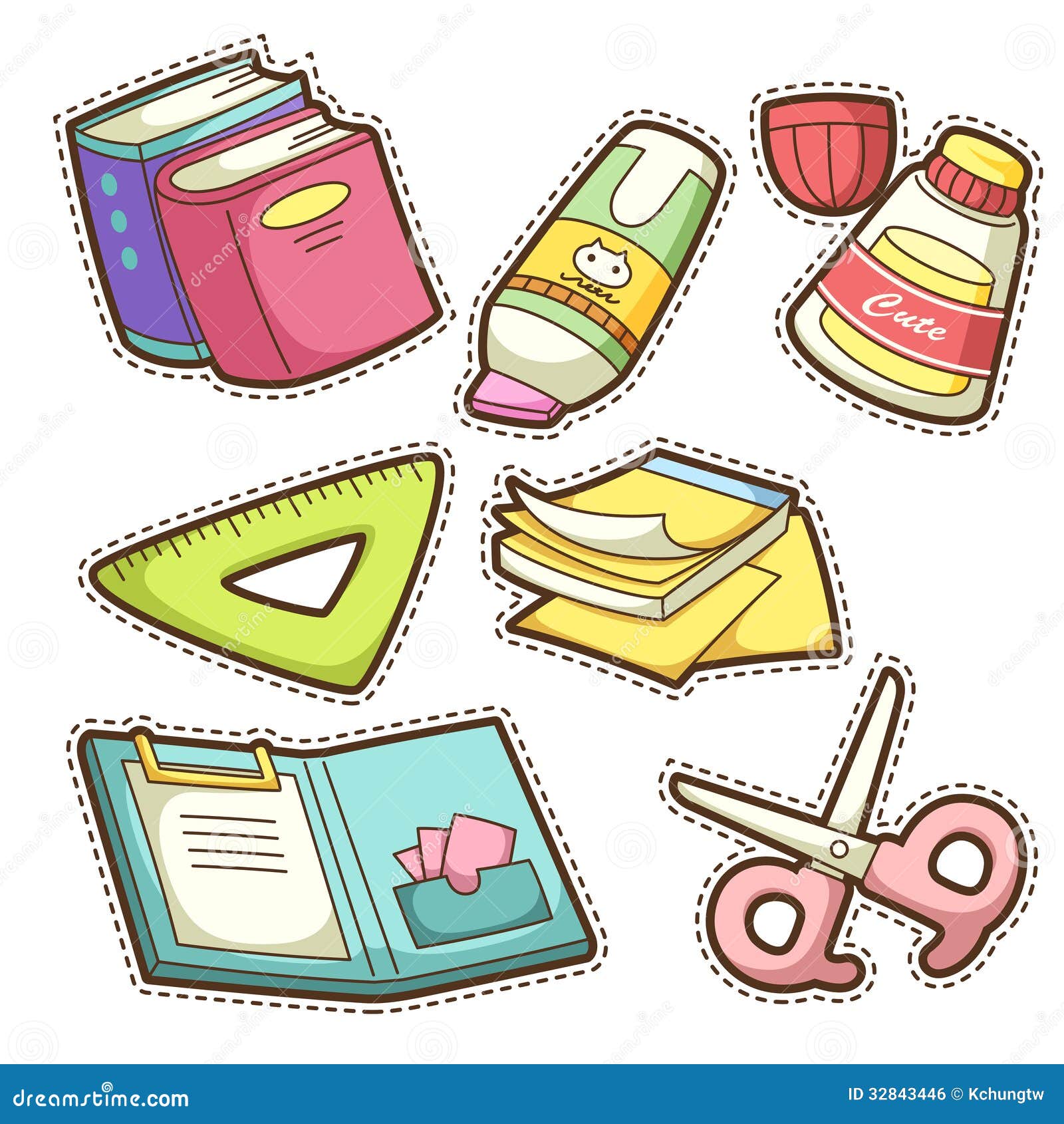 School Set. Set of Different School Items Stock Vector - Illustration ...