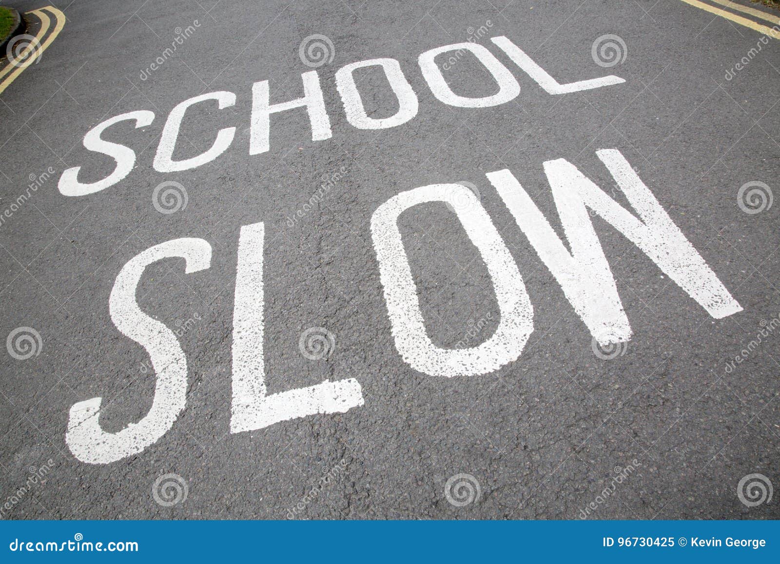 School Slow Traffic Warning Sign Stock Image - Image of limit, street ...