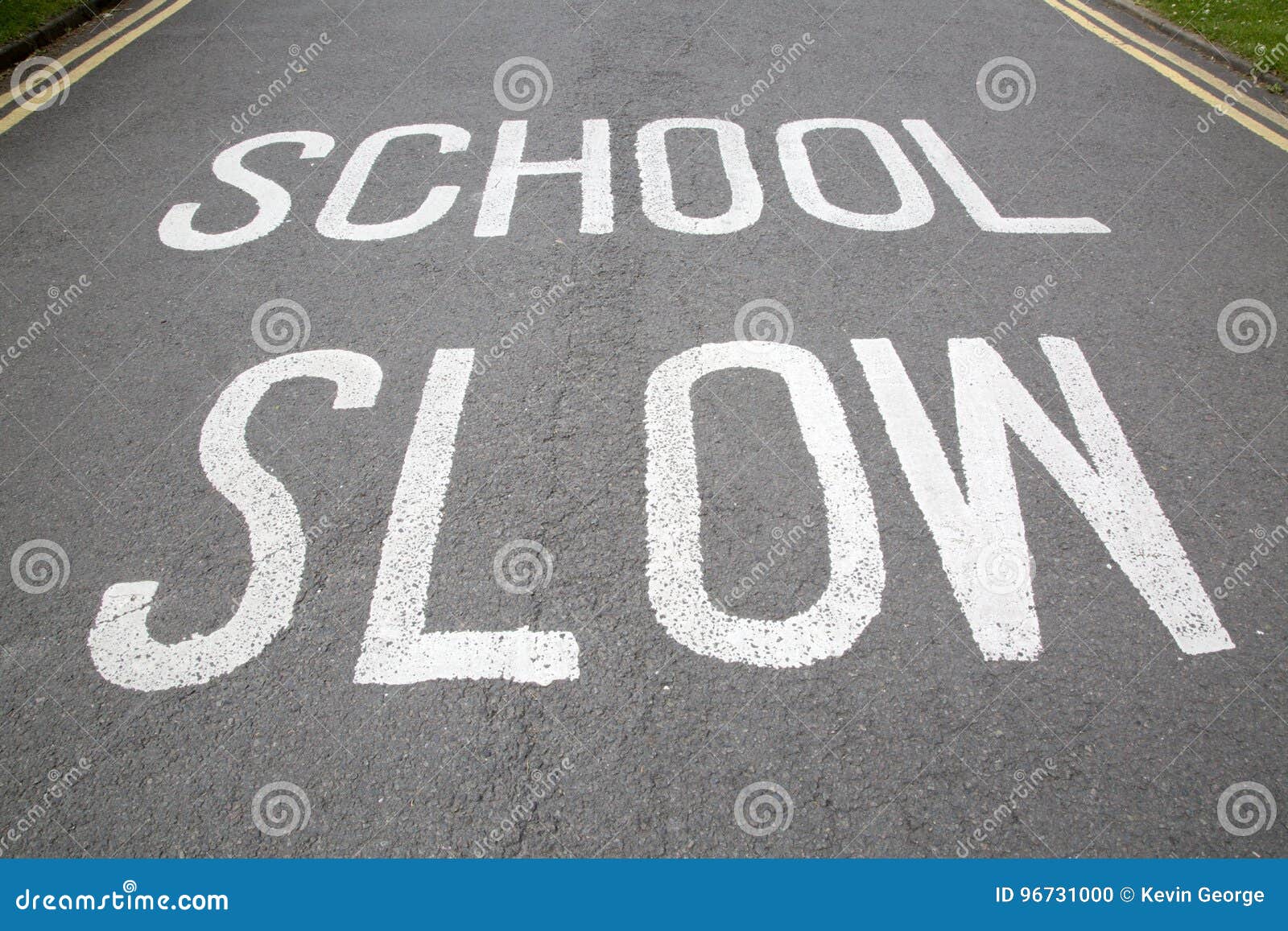 School Slow Traffic Warning Sign Stock Photo - Image of sign, drive ...