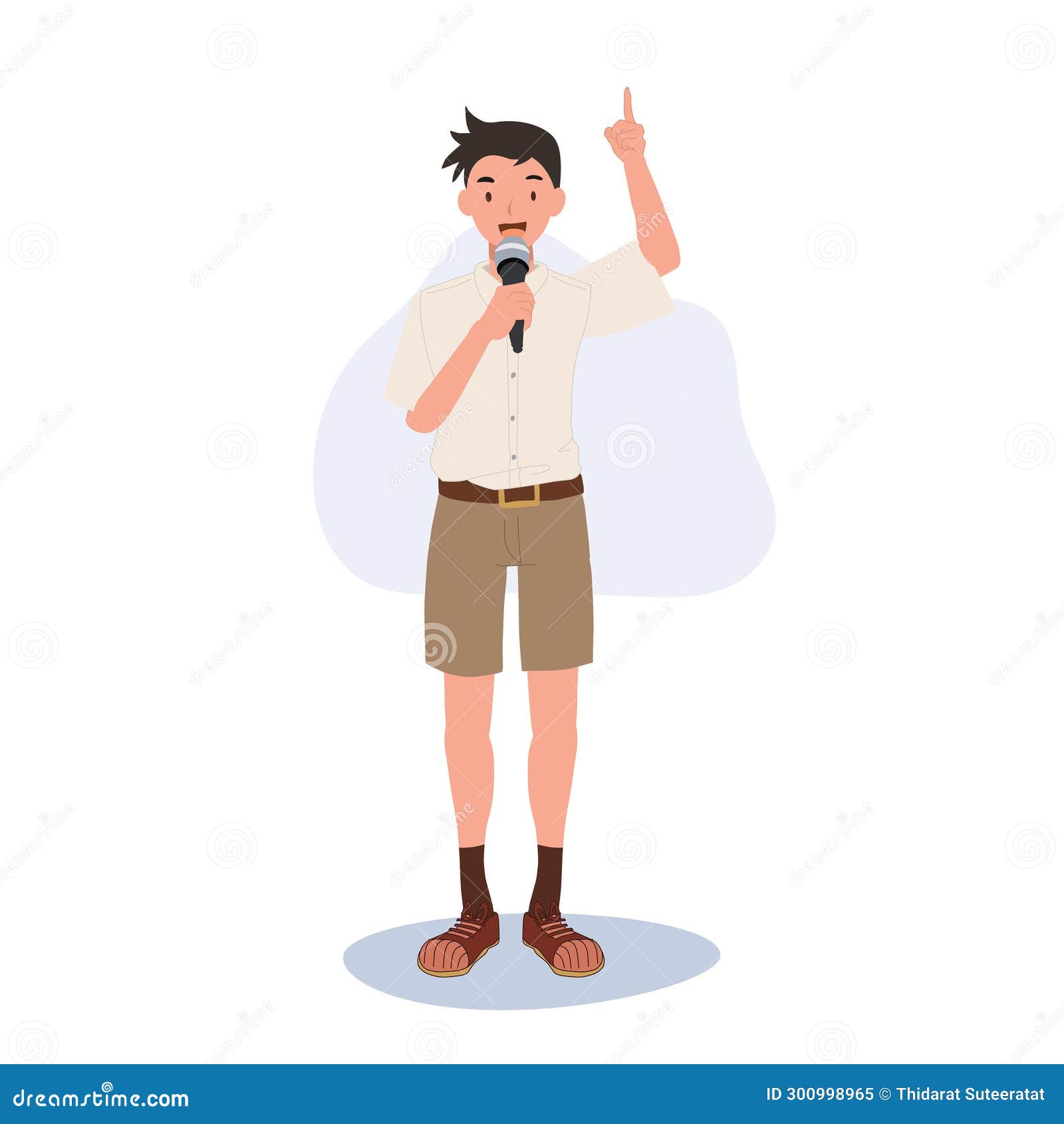 School Speech and Presentation Concept. Confident Thai Student in ...