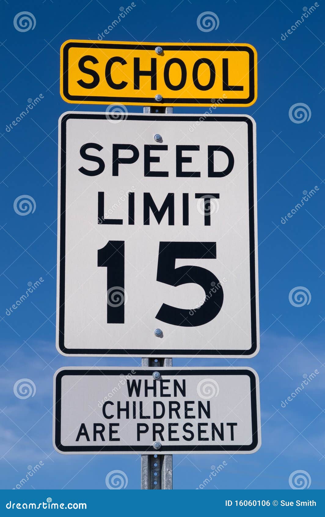 School Speed Limit Sign stock photo. Image of school - 16060106