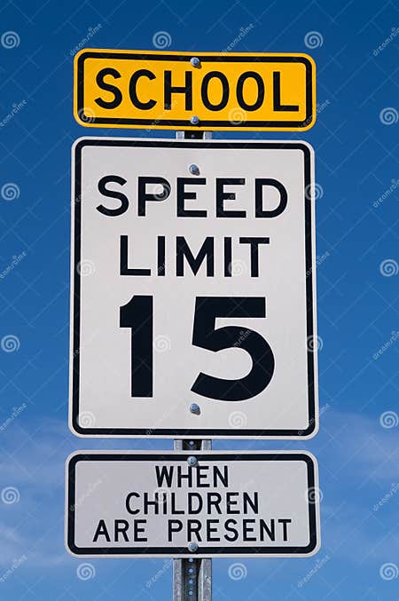 School Speed Limit Sign stock photo. Image of school - 16060106
