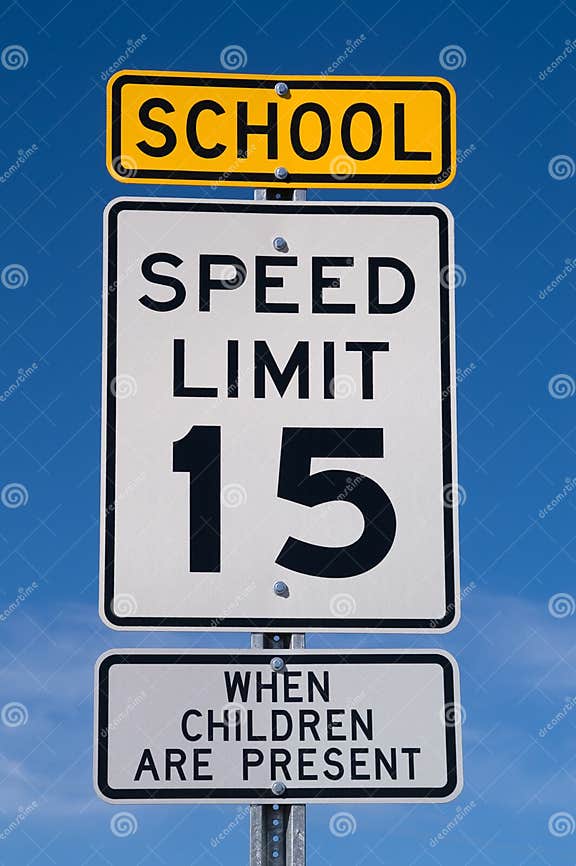 School Speed Limit Sign stock photo. Image of school - 16060106