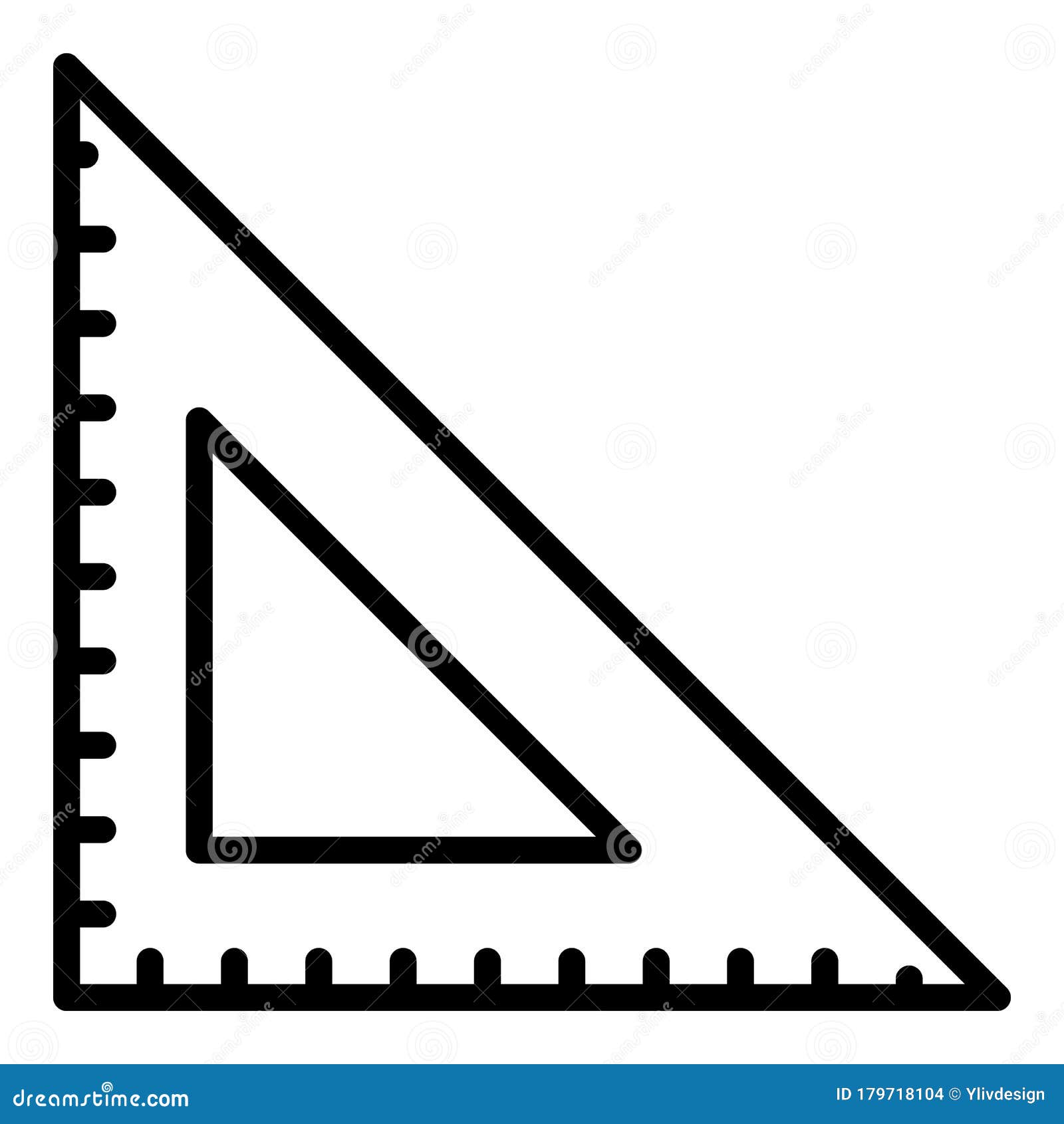 School Square Ruler Icon, Outline Style Stock Vector - Illustration of ...