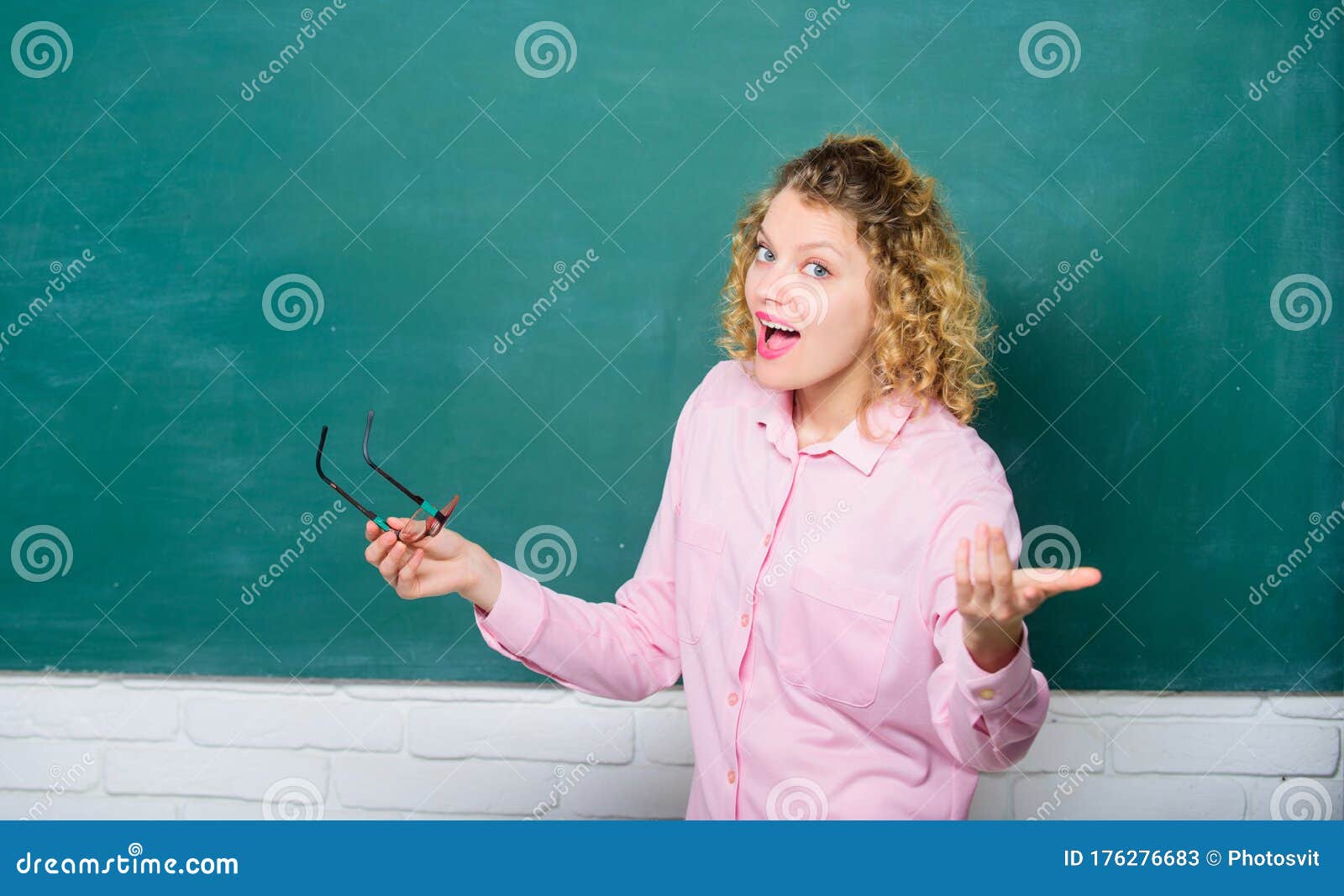 School Staff Concept. High Demanding Educator. Learning Progress. Woman ...