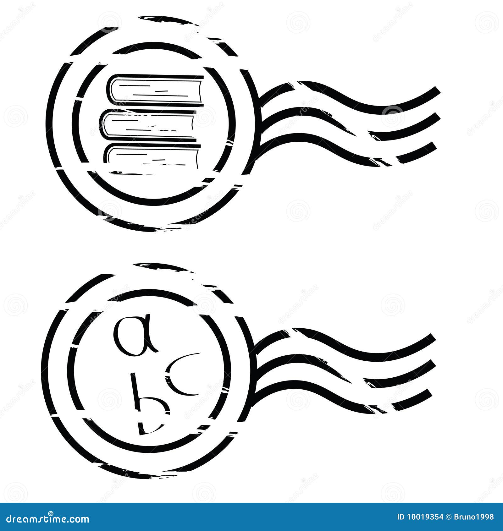 School Stamps Vector Illustration | CartoonDealer.com #10019354