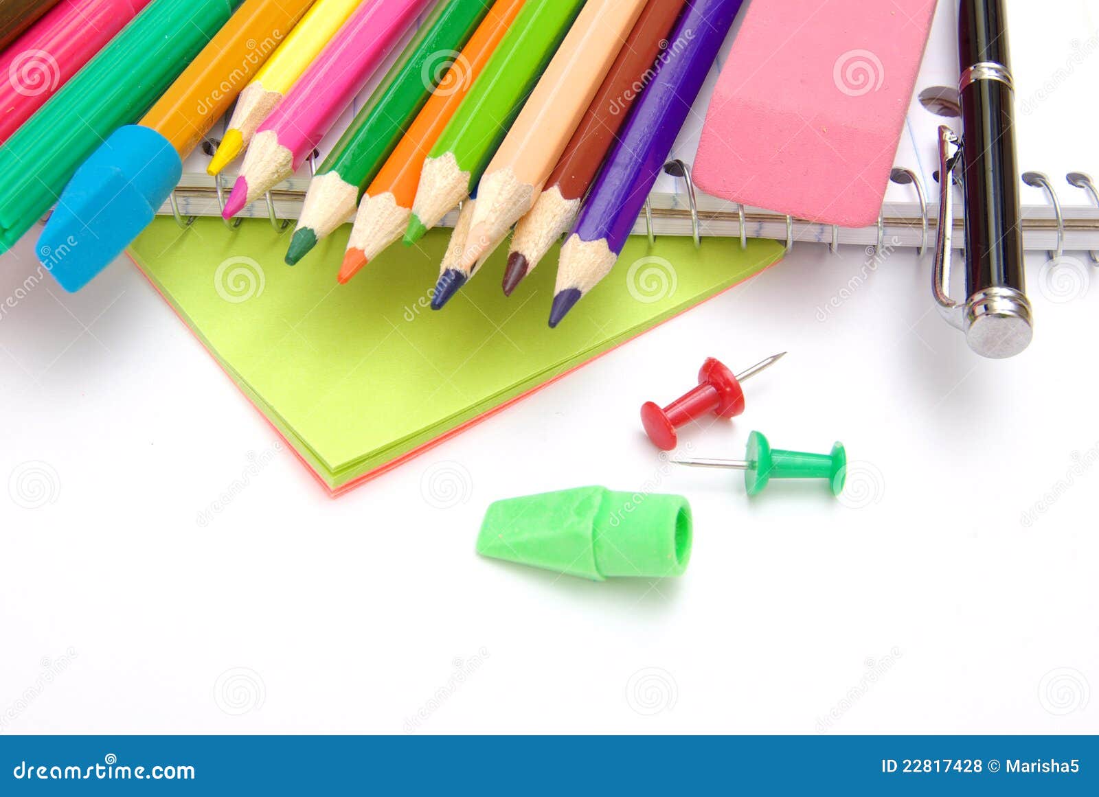 School stationery stock photo. Image of copyspace, note - 22817428