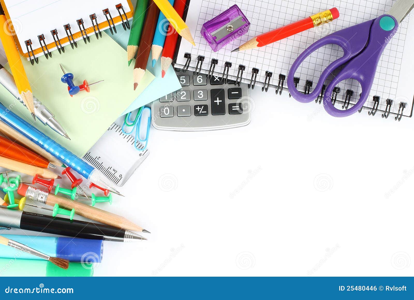 School stationery stock photo. Image of memo, felt, notepad - 25480446