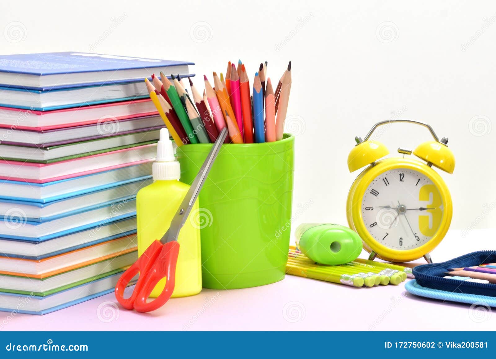 School Stationery Items on Table. Home Education. September 1. Stock ...
