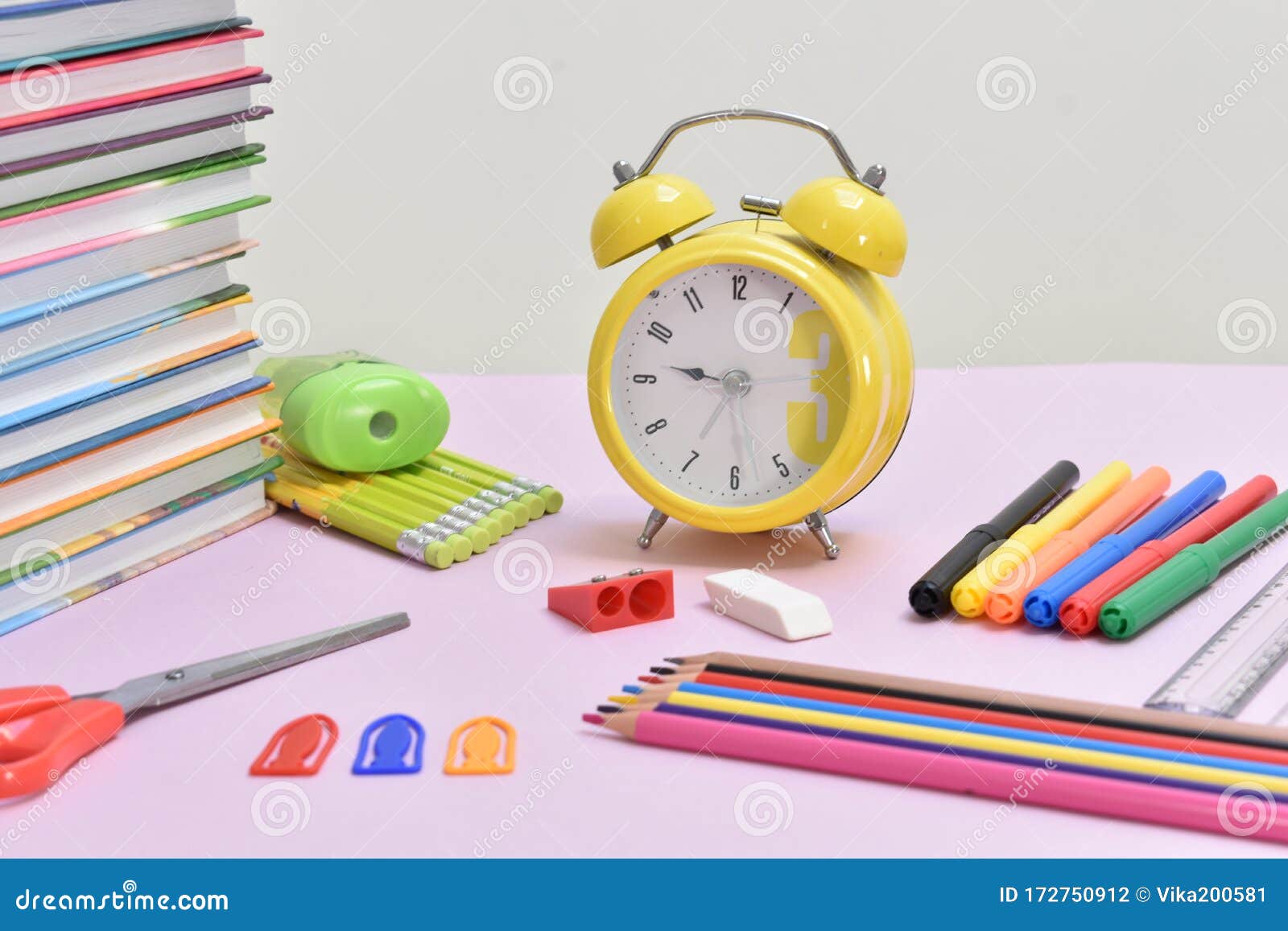 School Stationery Items on Table. Home Education. September 1. Stock ...